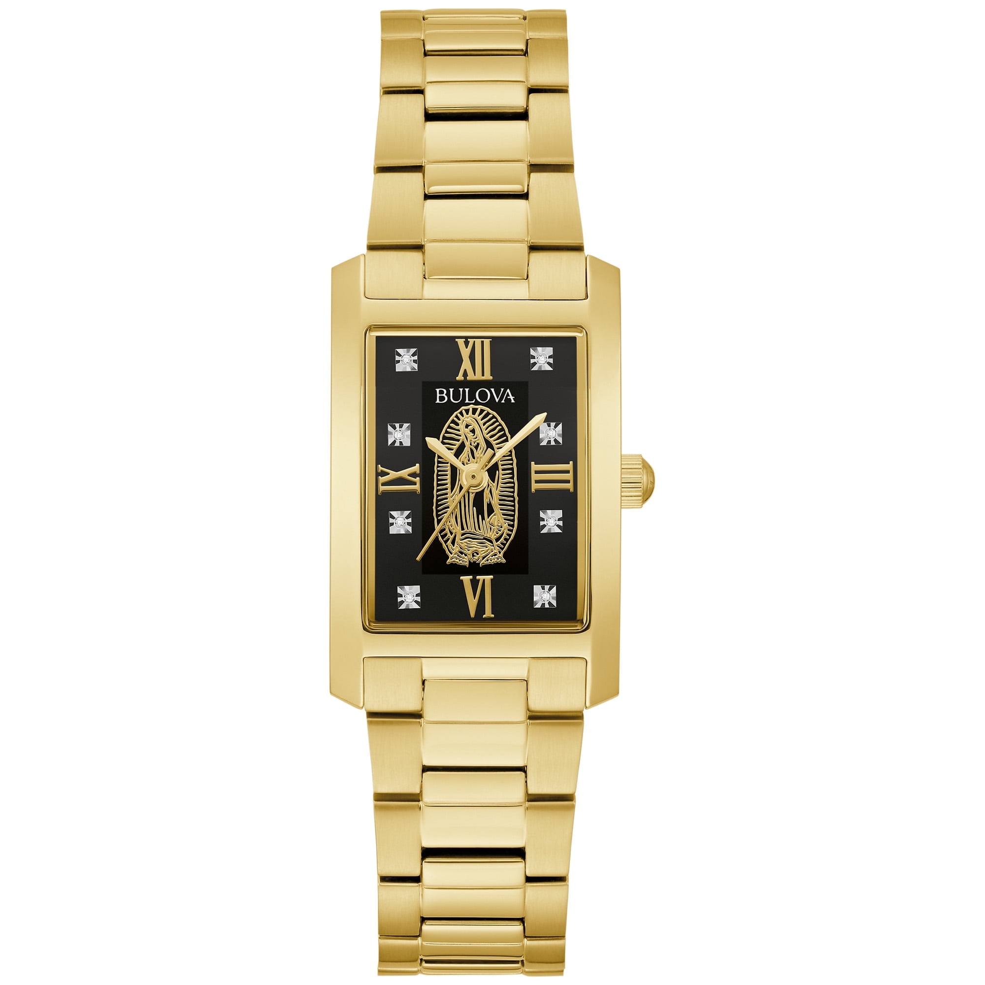 Bulova Women's Classic Diamond Accent Our Lady of Guadalupe Gold-Tone ...