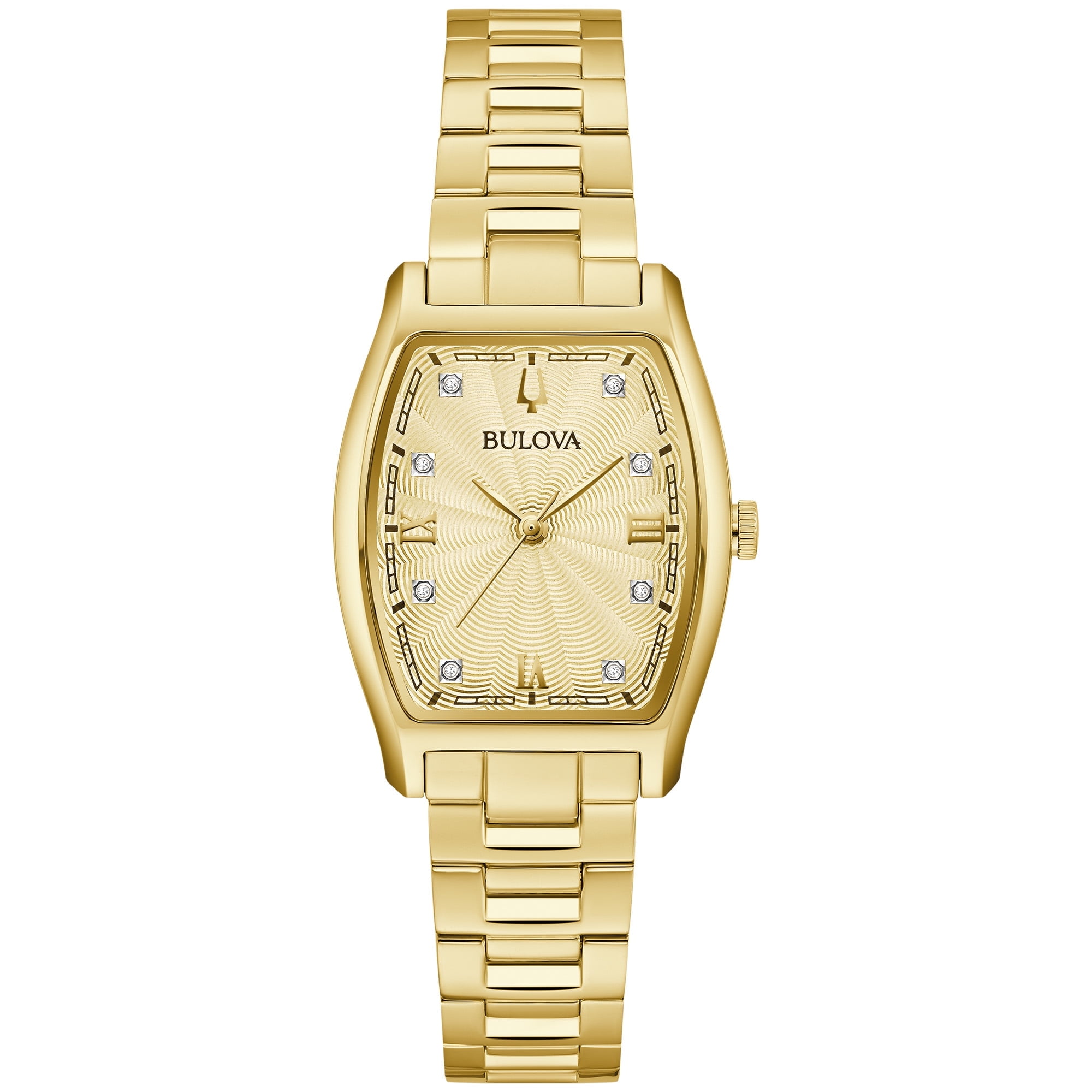 Bulova Women's Classic Gold-Tone Diamond Stainless Steel Watch - 97P160 ...