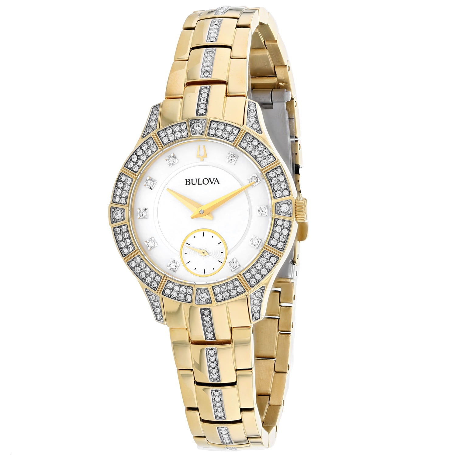 Bulova Women's Classic Watch, White Dial, Stainless Steel, Quartz ...