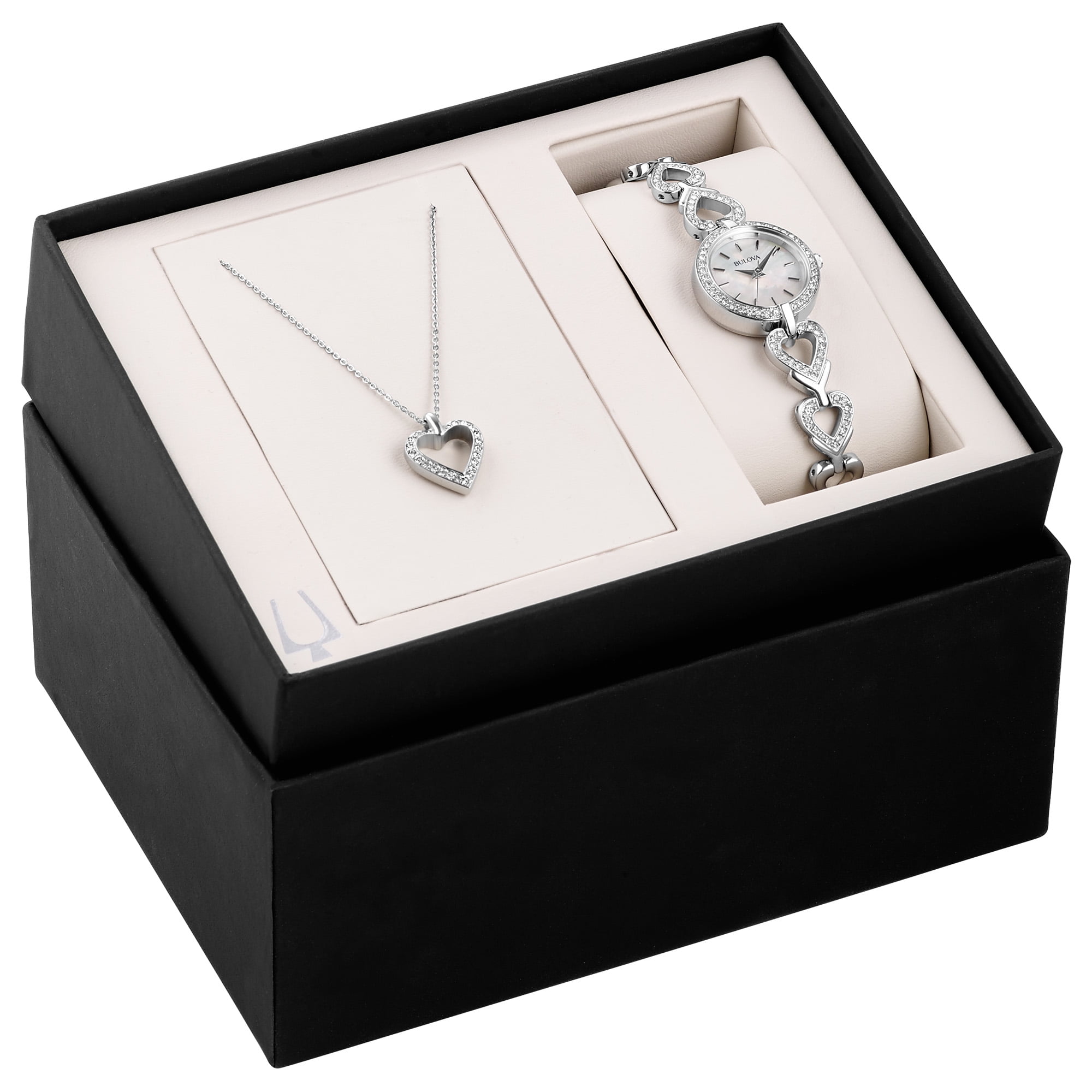 Bulova Women's Crystal Silver Stainless-Steel Watch Set 96X136 ...