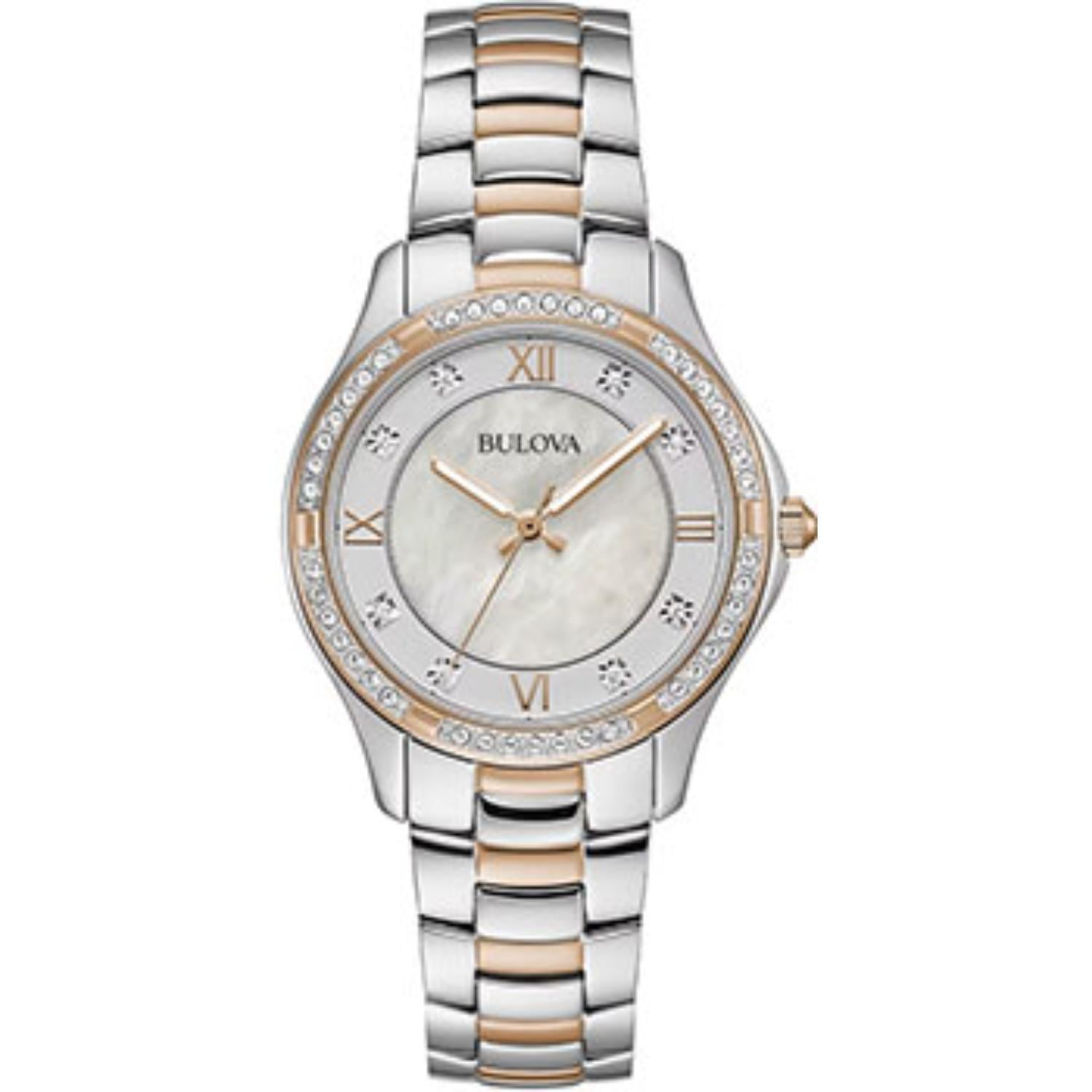 Bulova Women's Crystal Two-Tone Stainless Steel Watch 98L304 - Walmart.com