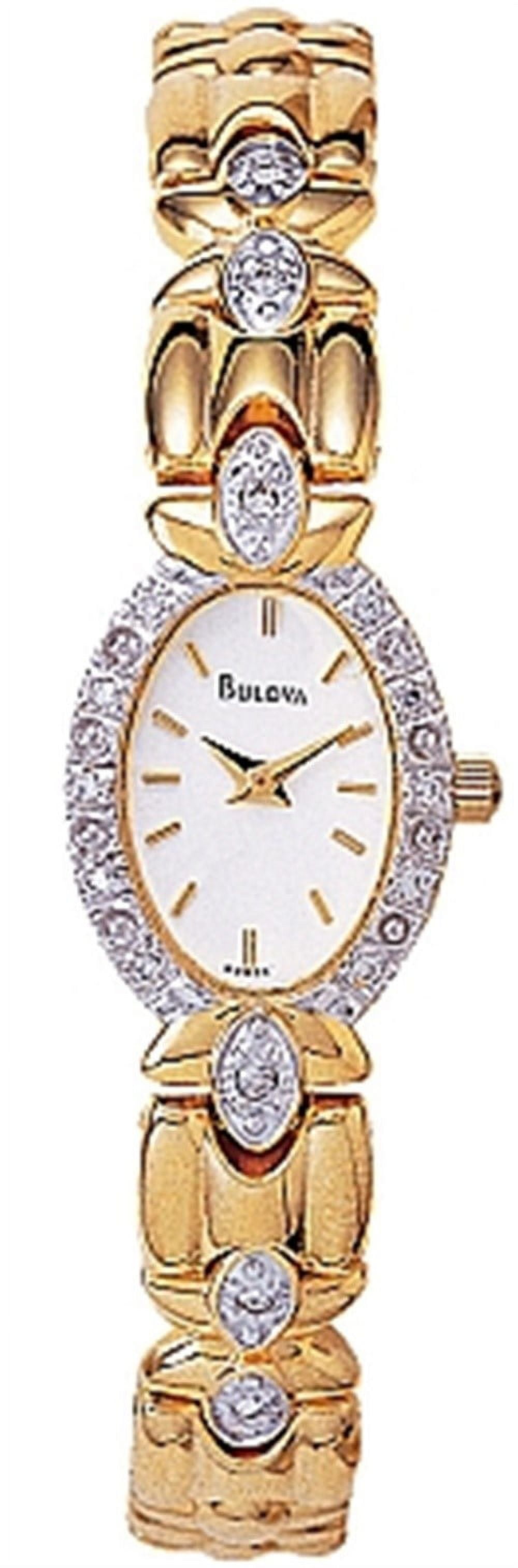 Bulova Designer Wrist Women's Diamond Watch 98R34 with Gold Plated ...