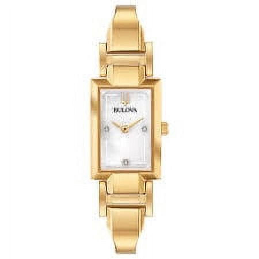 Bulova Women's Gold-Tone Diamond Accent Half-Bangle Watch - Walmart.com