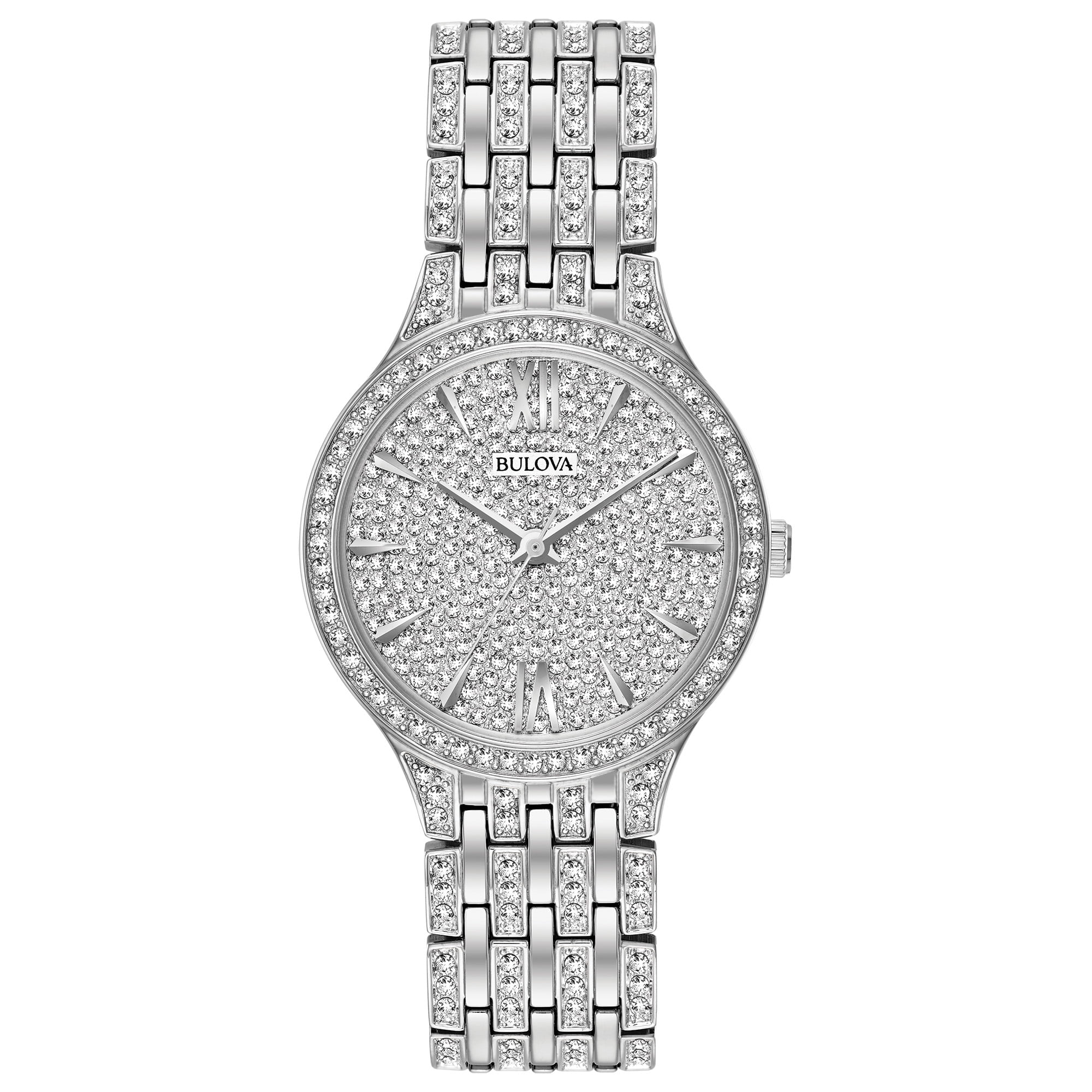 Bulova Women's Phantom Silver Crystal Pave Dial Watch with Stainless ...