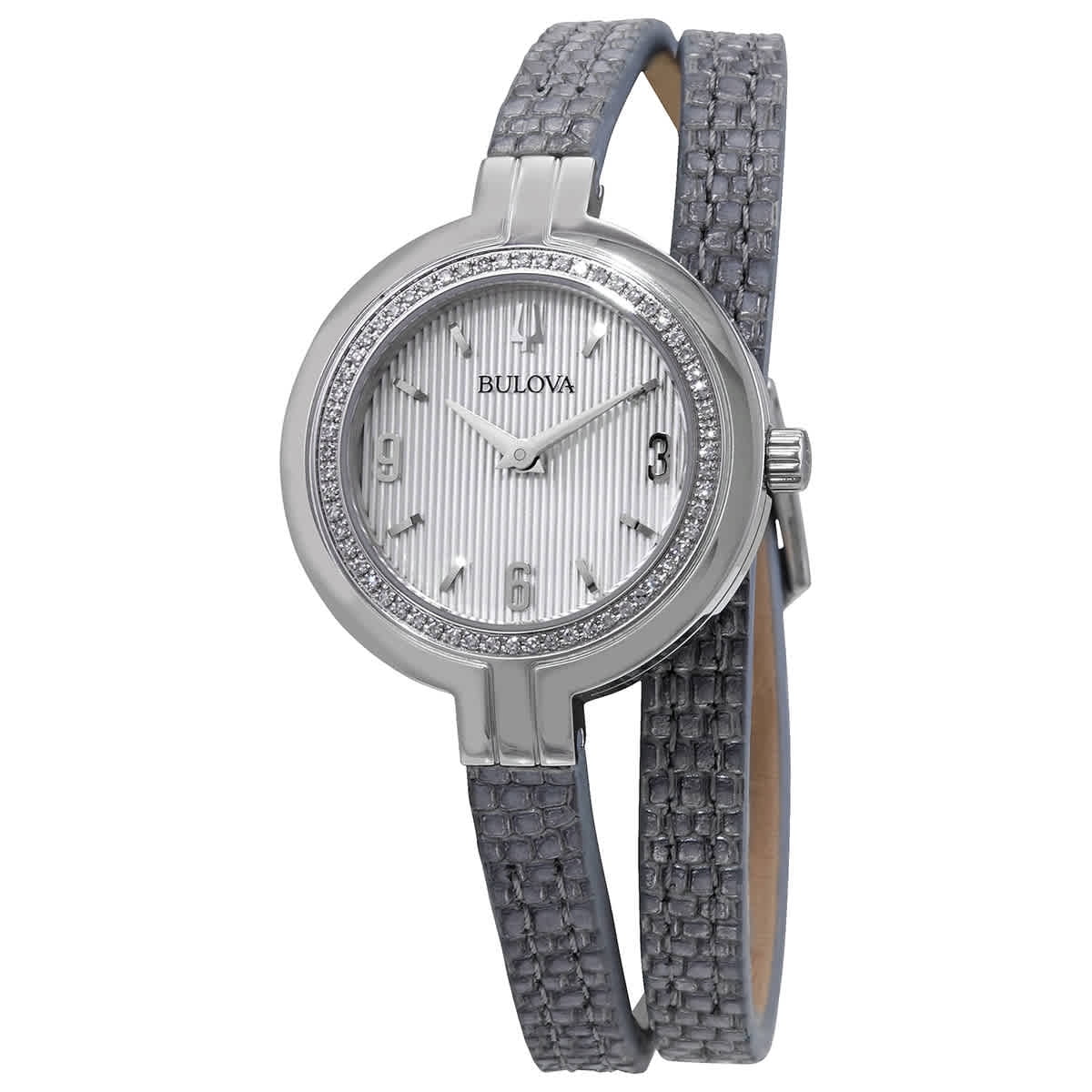 Bulova Women's Rhapsody Quartz Diamond Leather Double Wrap Strap Watch ...