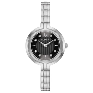 Bulova Women's Diamonds Black MOP Dial Stainless Steel Bracelet Watch ...