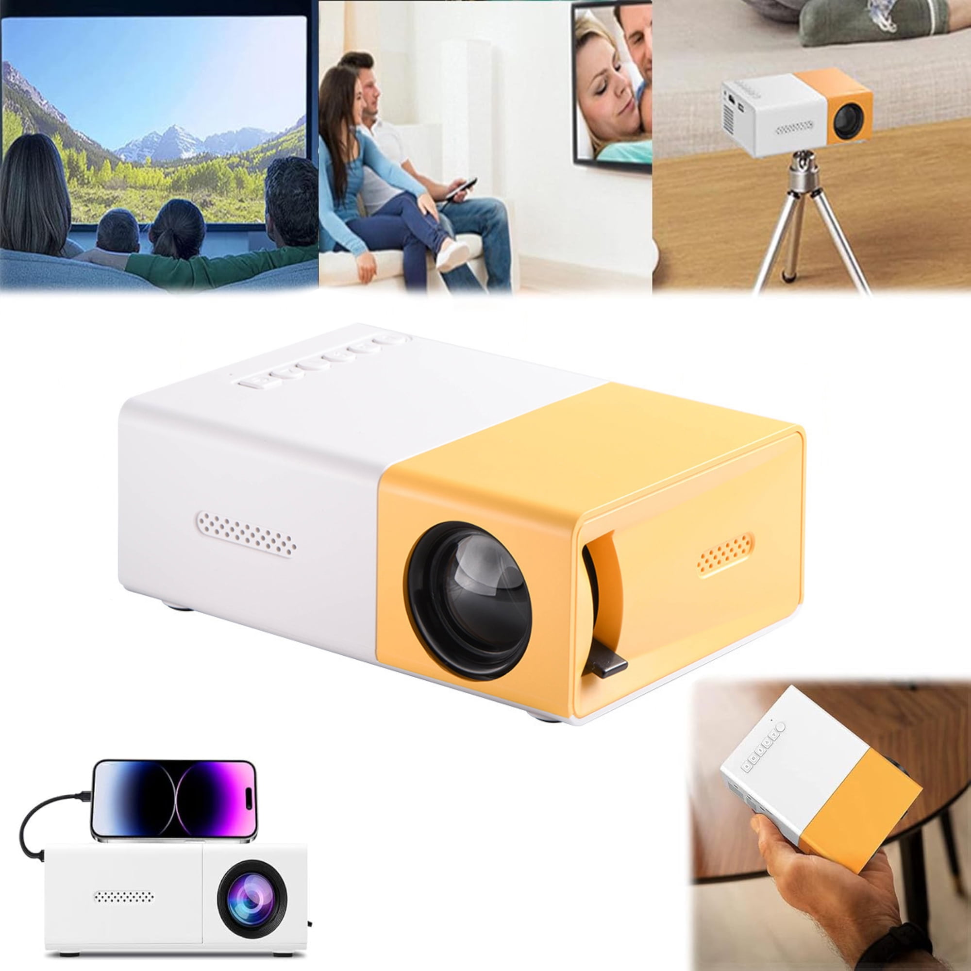 BuluBulu Mini Portable Projector Outdoor Video Projector with Type-C ...