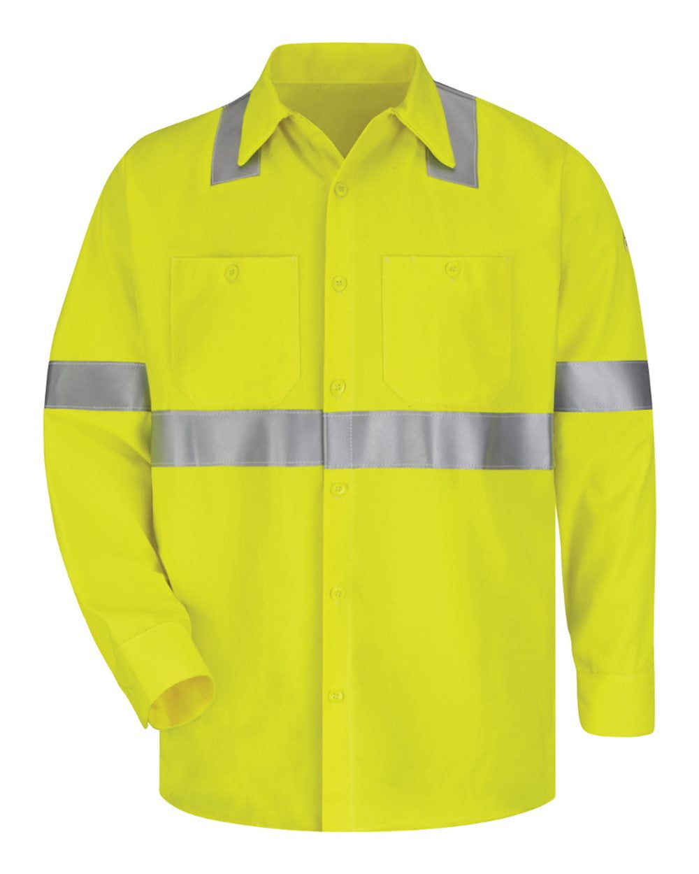 Bulwark High Visibility Long Sleeve Work Shirt SMW4 Yellow/ Green L ...