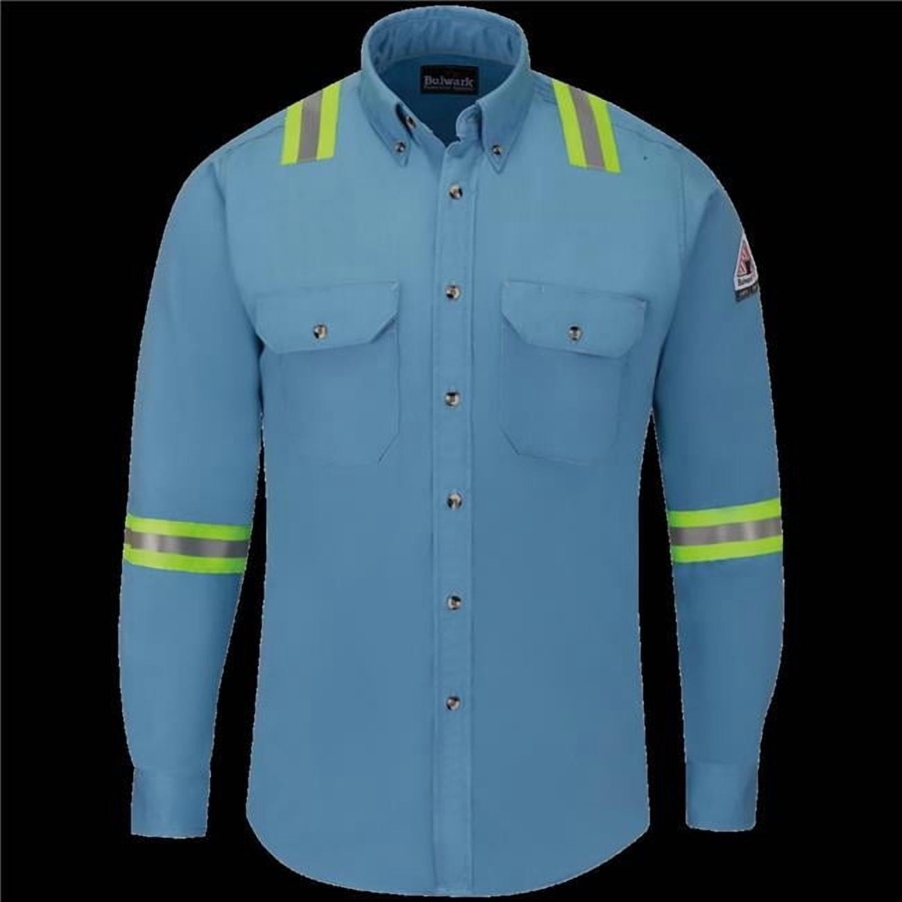 Bulwark SLEVLB-LN-L Mens Midweight FR Enhanced Visibility Shirt, Light ...