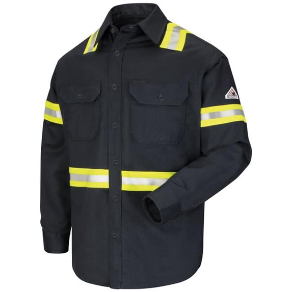 Bulwark SLDTNV-RG-4XL Mens Midweight FR Enhanced Visibility Uniform ...