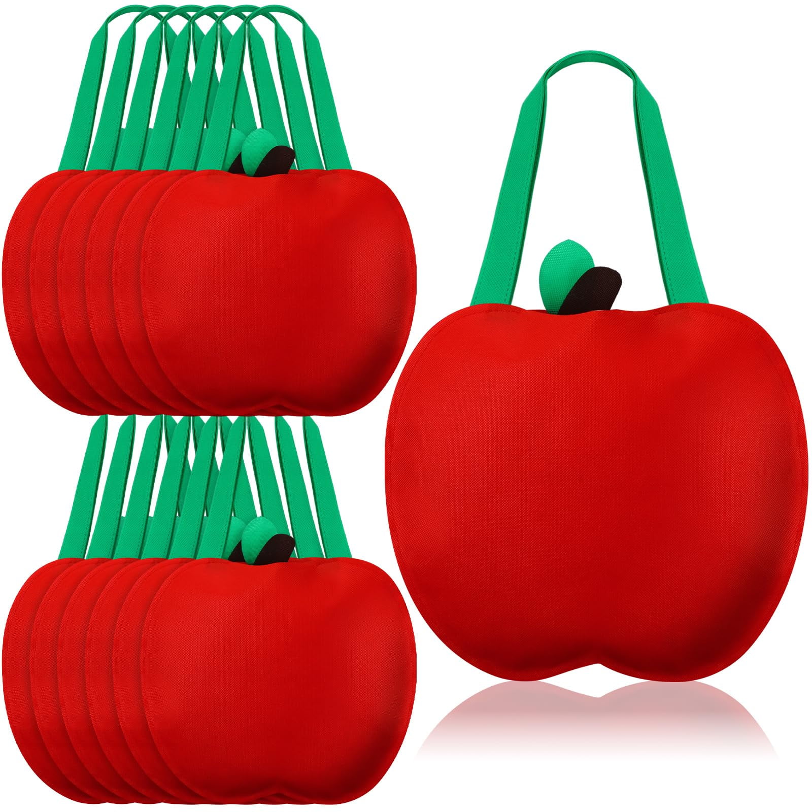 Bulyoou 12 Pcs Apple Gift Bags Bulk Reusable Graduation Gift Red Apple ...
