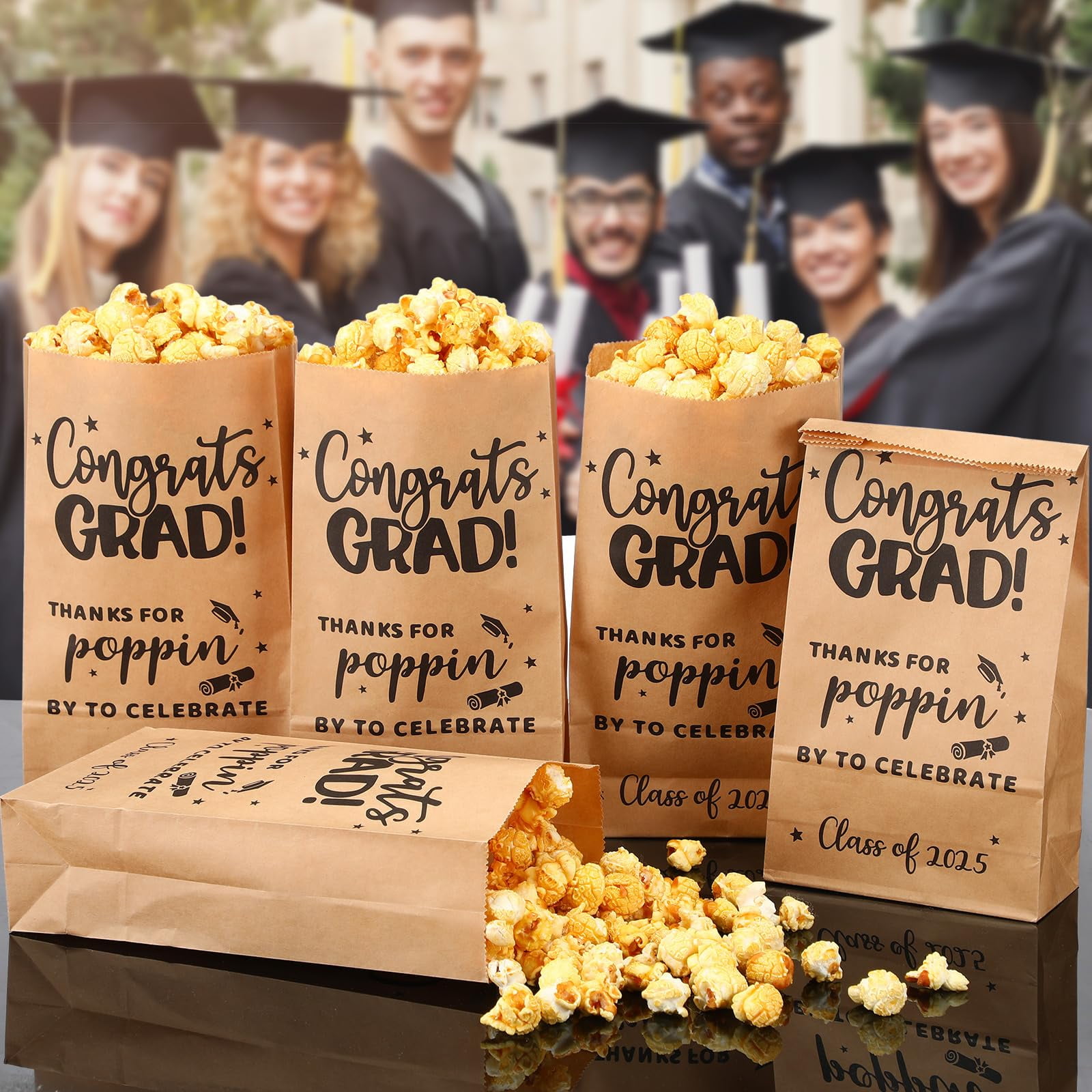 Bulyoou 200 Pcs Class of 2025 Graduation Popcorn Thanks for Popping by ...