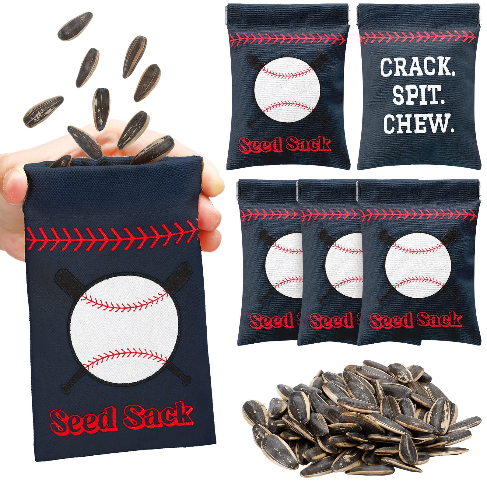 Bulyoou 6 Pcs Baseball Seed Sack Bags for Team Senior Night Baseball ...