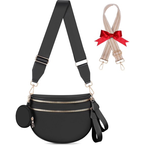 Bum Bags for Women Checkered Crossbody Bag Large Nylon Belt Purse Fanny ...
