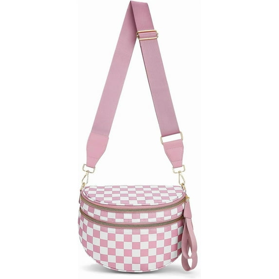 Bum Bags for Women, Checkered Crossbody Bag Nylon Crossbody Purse ...