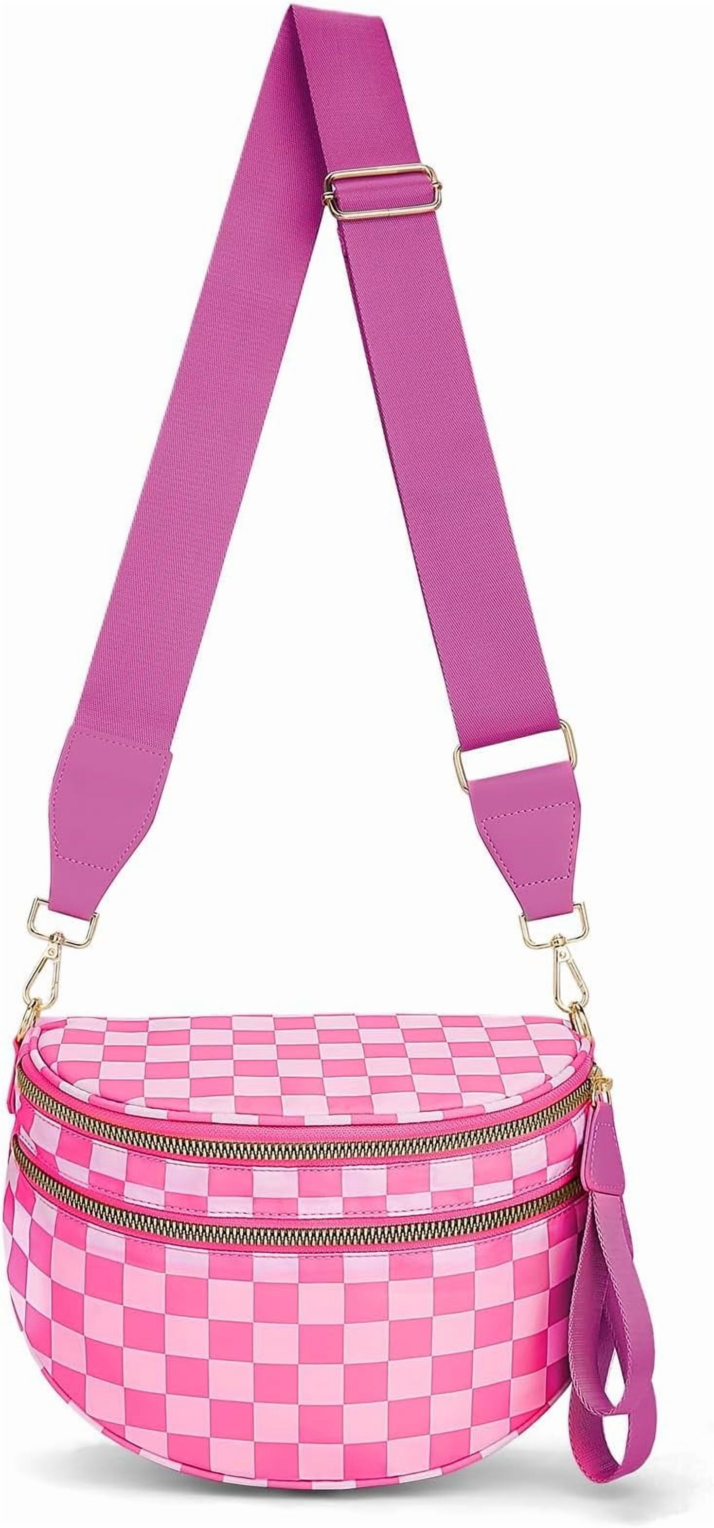 Bum Bags for Women, Checkered Crossbody Bag Nylon Crossbody Purse ...