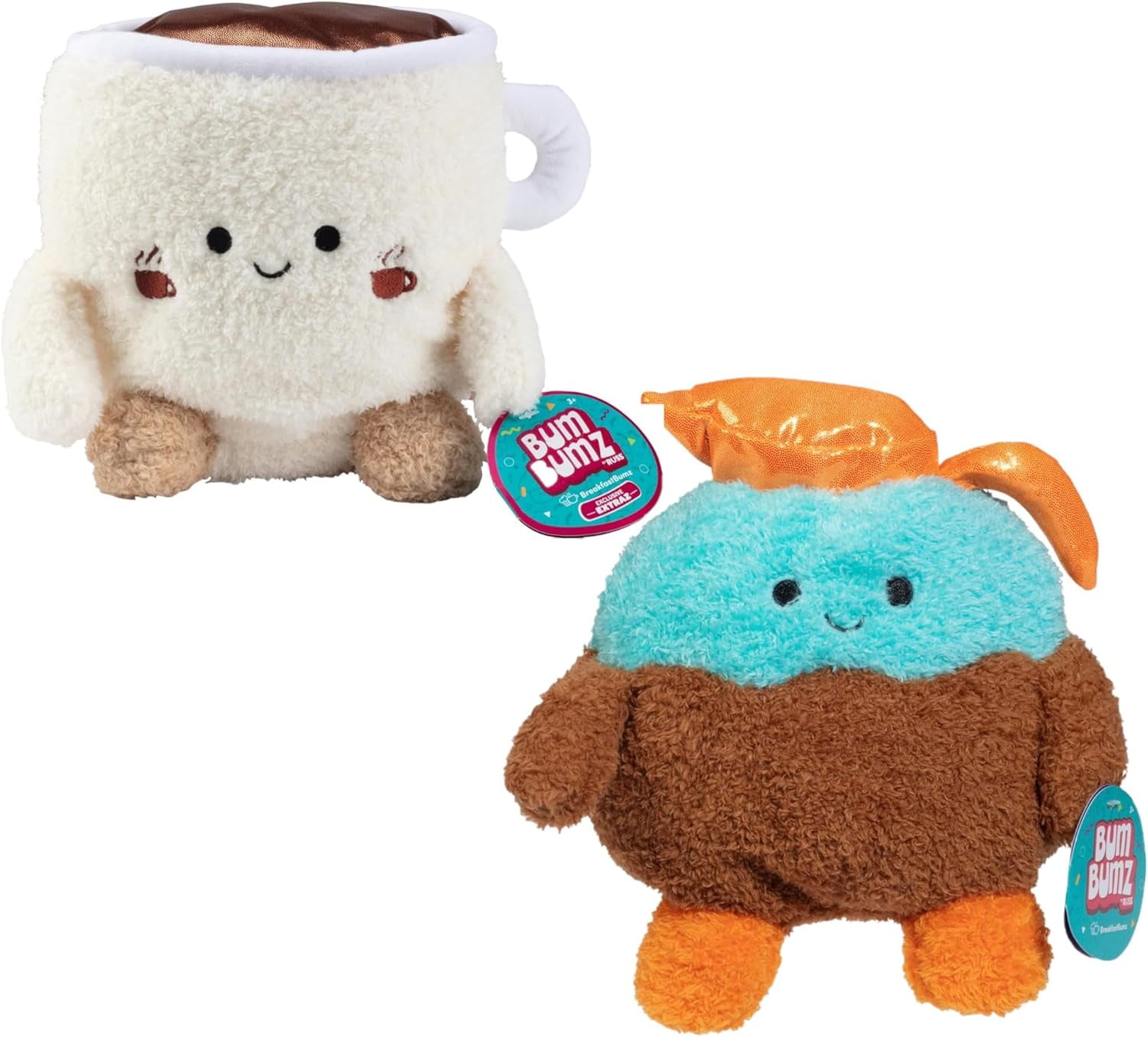 BumBumz 7.5-Inch Coffee Mug Murray & Coffee Pot Colton Plush 2-Pack ...
