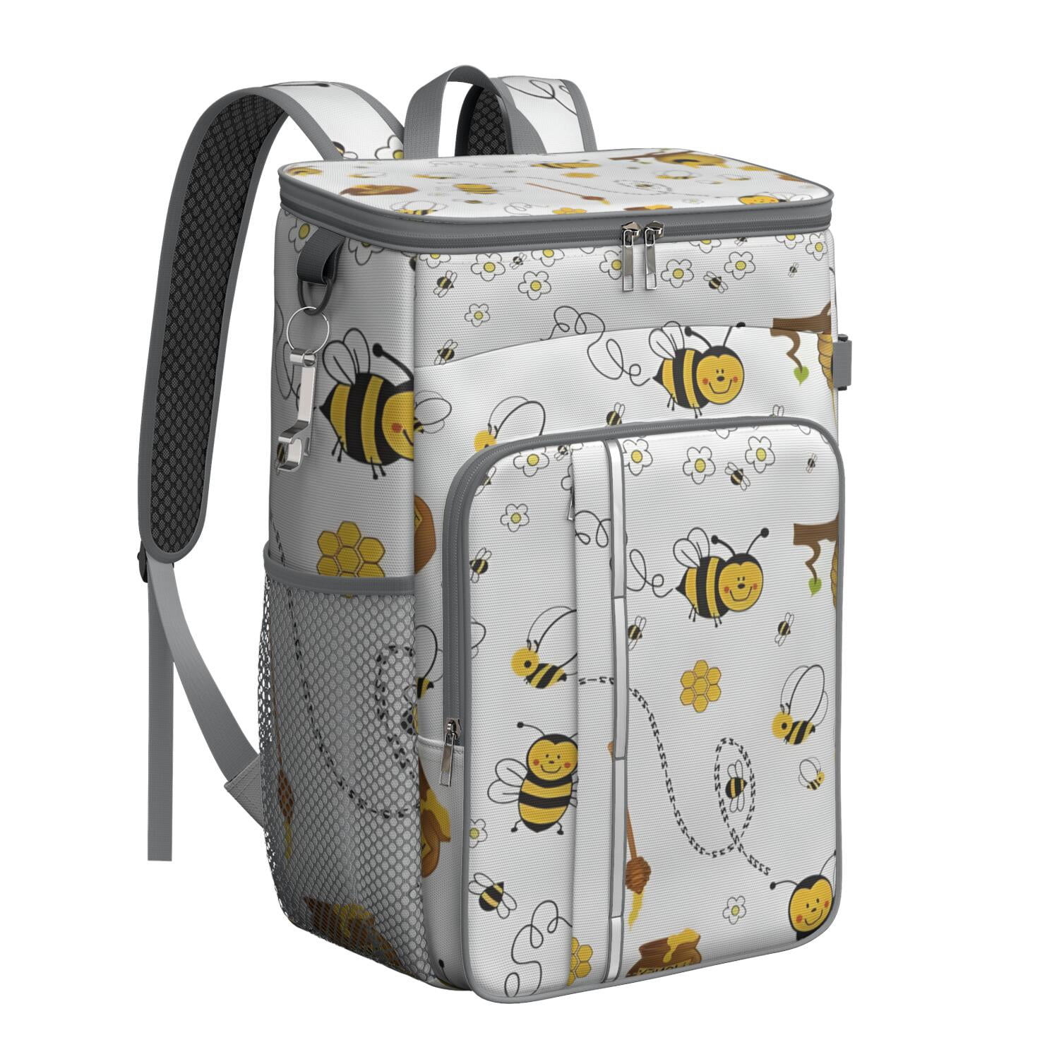 Bumble Bee Cartoon Design Backpack Cooler, Insulated Leakproof Cooler ...