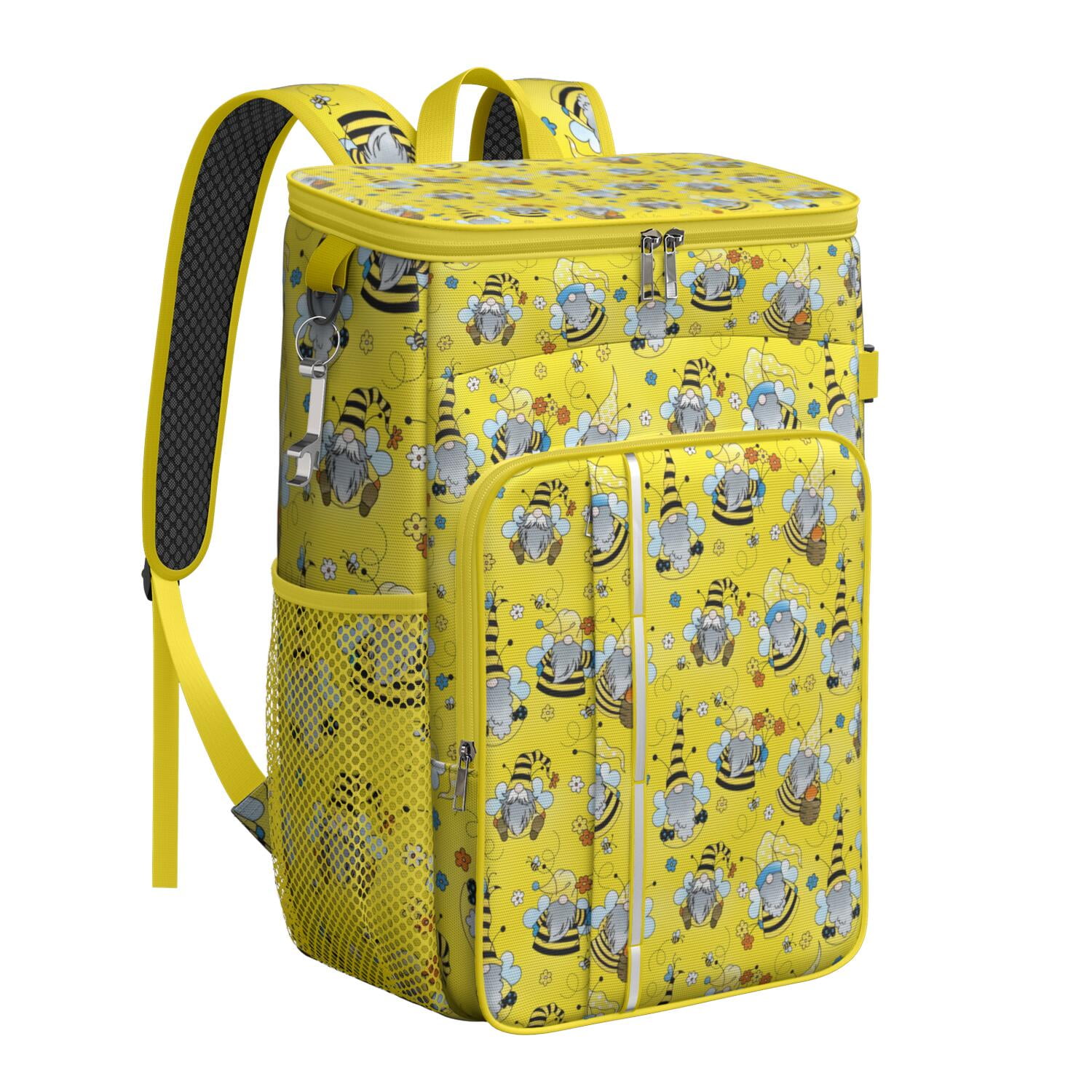 Bumble Bee Cartoon Design Backpack Cooler, Insulated Leakproof Cooler ...