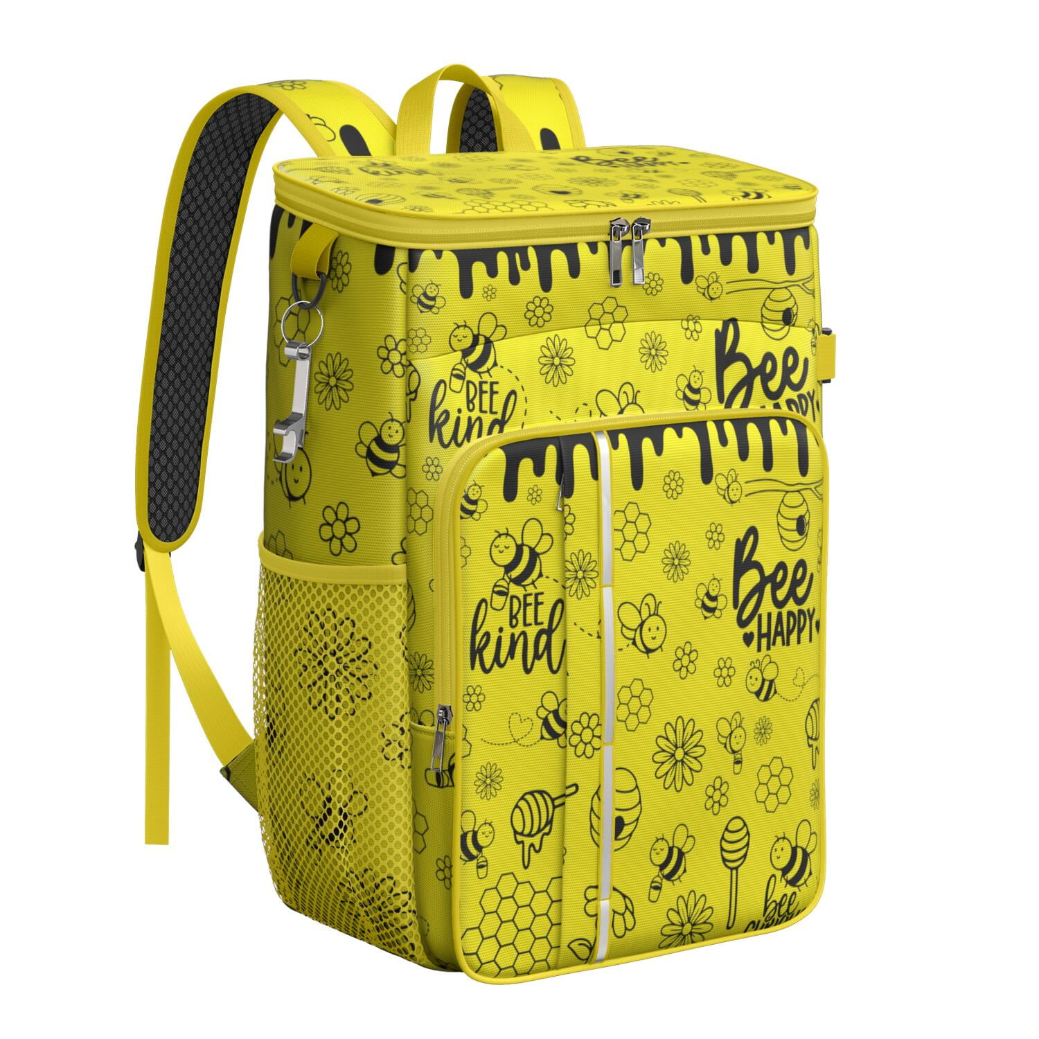 Bumble Bee Cartoon Design Backpack Cooler, Insulated Leakproof Cooler ...