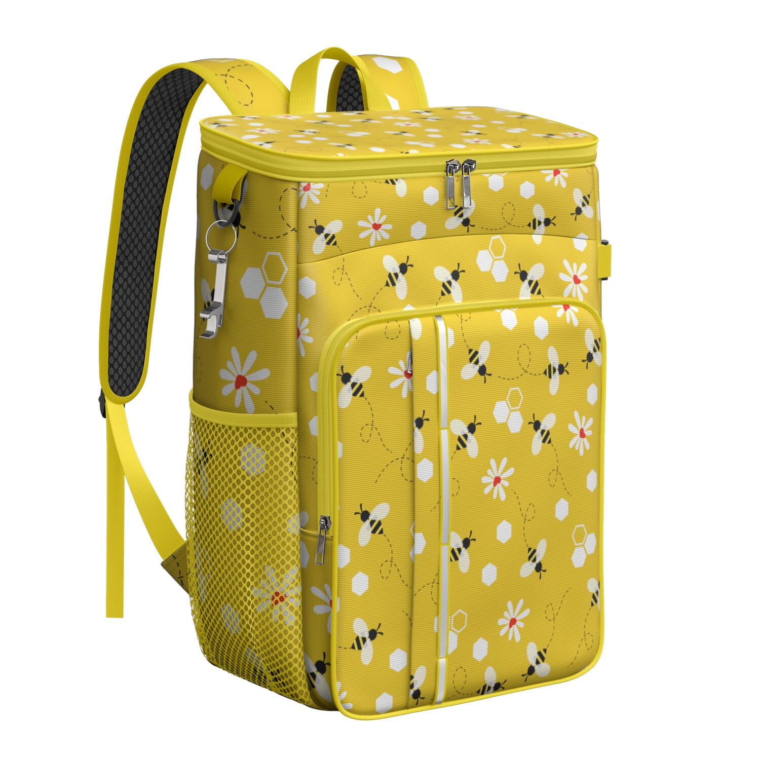 Bumble Bee Cartoon Design Backpack Cooler, Insulated Leakproof Cooler ...