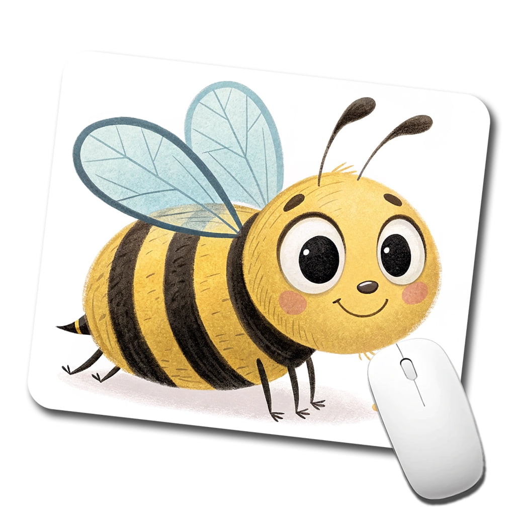 Bumble Bee Children's Illustration Style Mouse Pad Low Profile Gaming ...