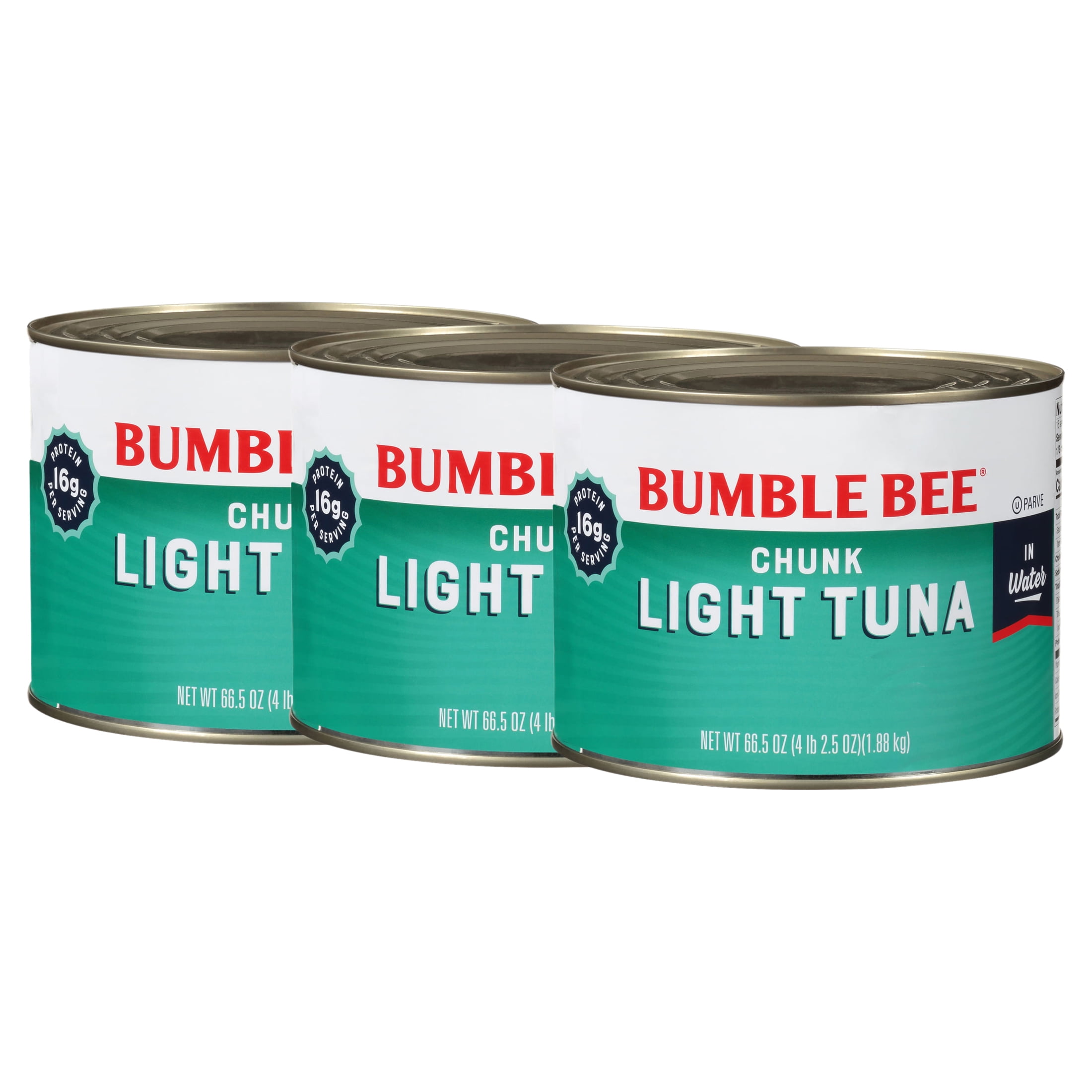 (3 pack) Bumble Bee Chunk Light Canned Tuna in Water, 66.5 oz Can ...