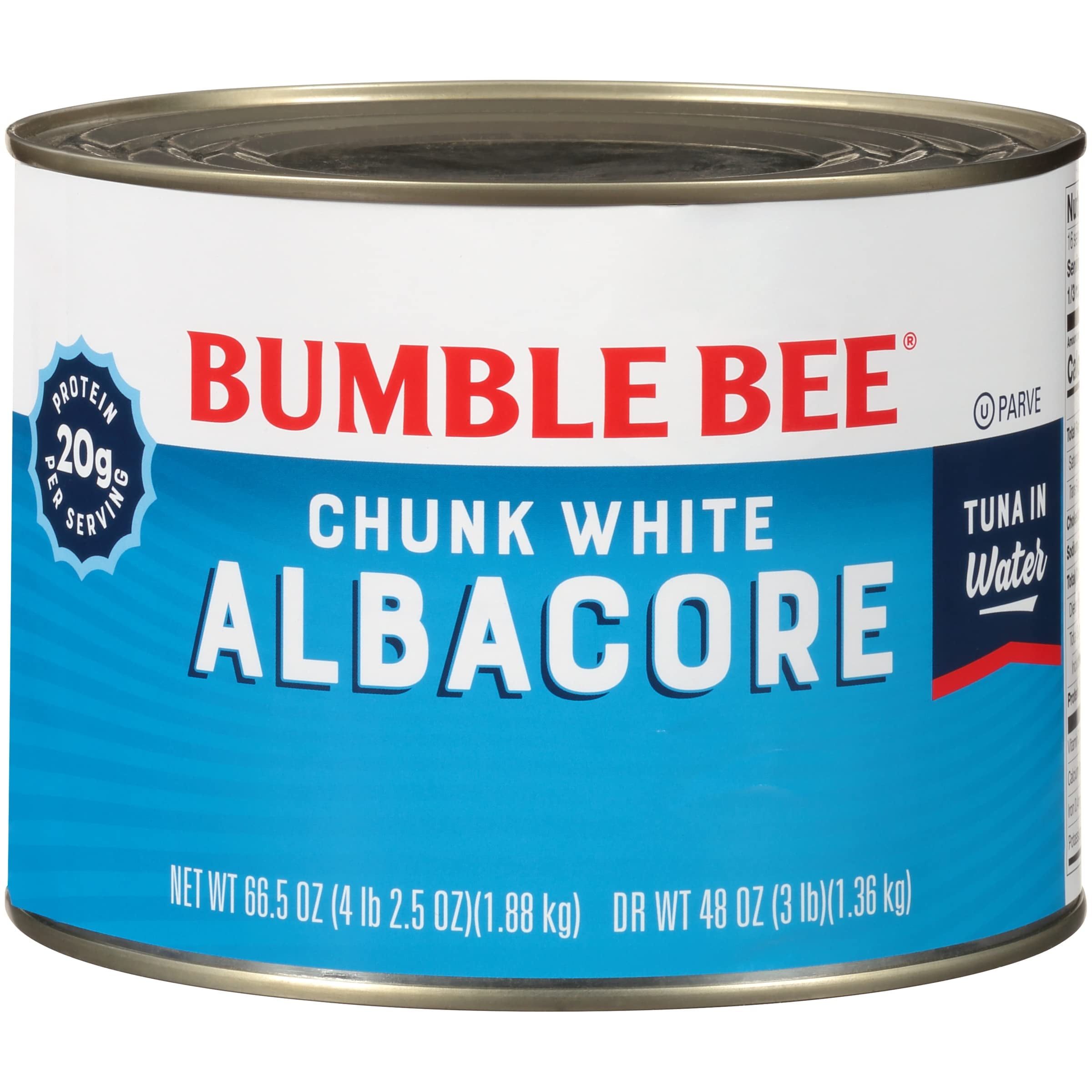 Bumble Bee Chunk White Albacore Tuna AIS1 in Water, 66.5 oz Bulk Food ...