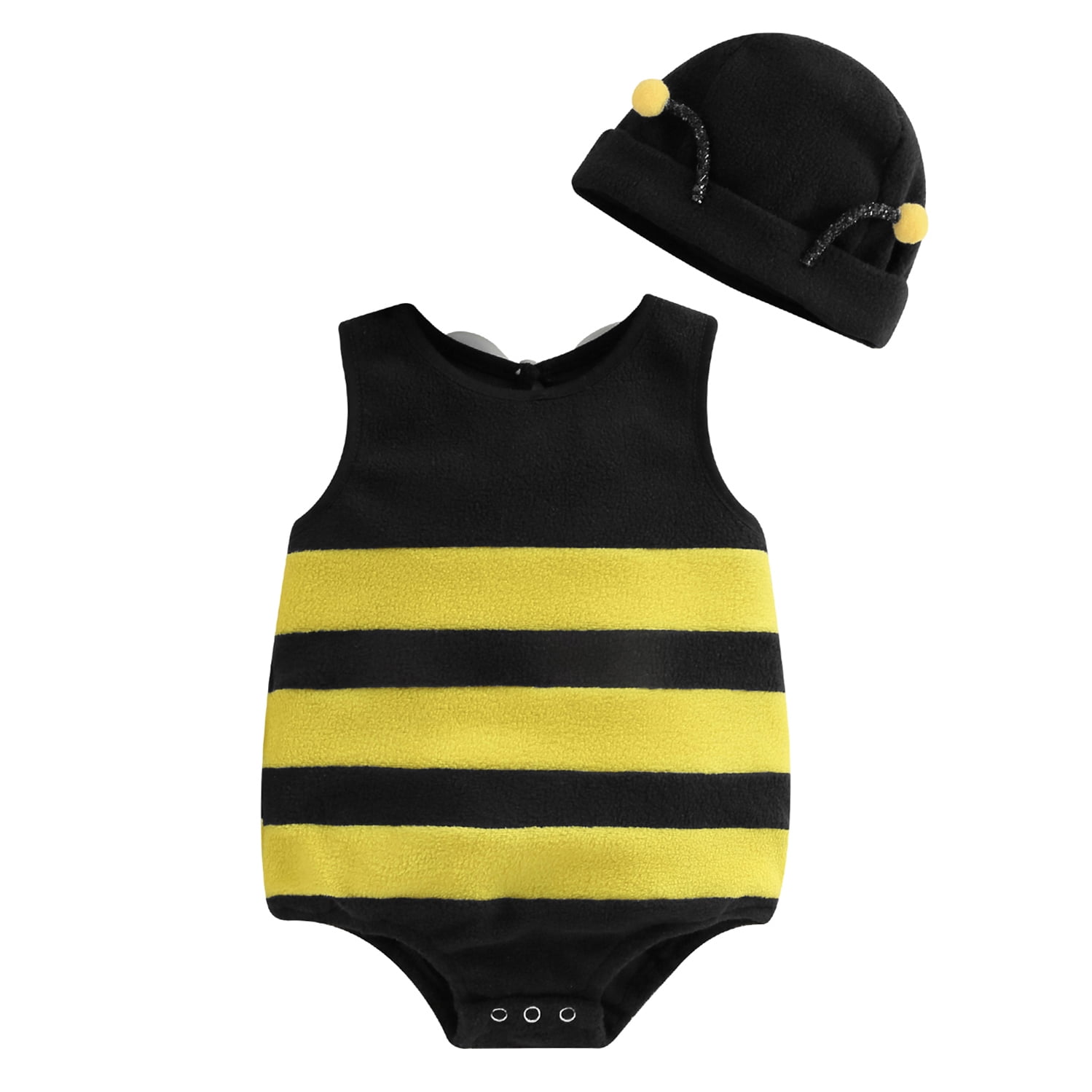 Bumble Bee Costume with Hat Cute Fleece Bee Romper Halloween Costume ...