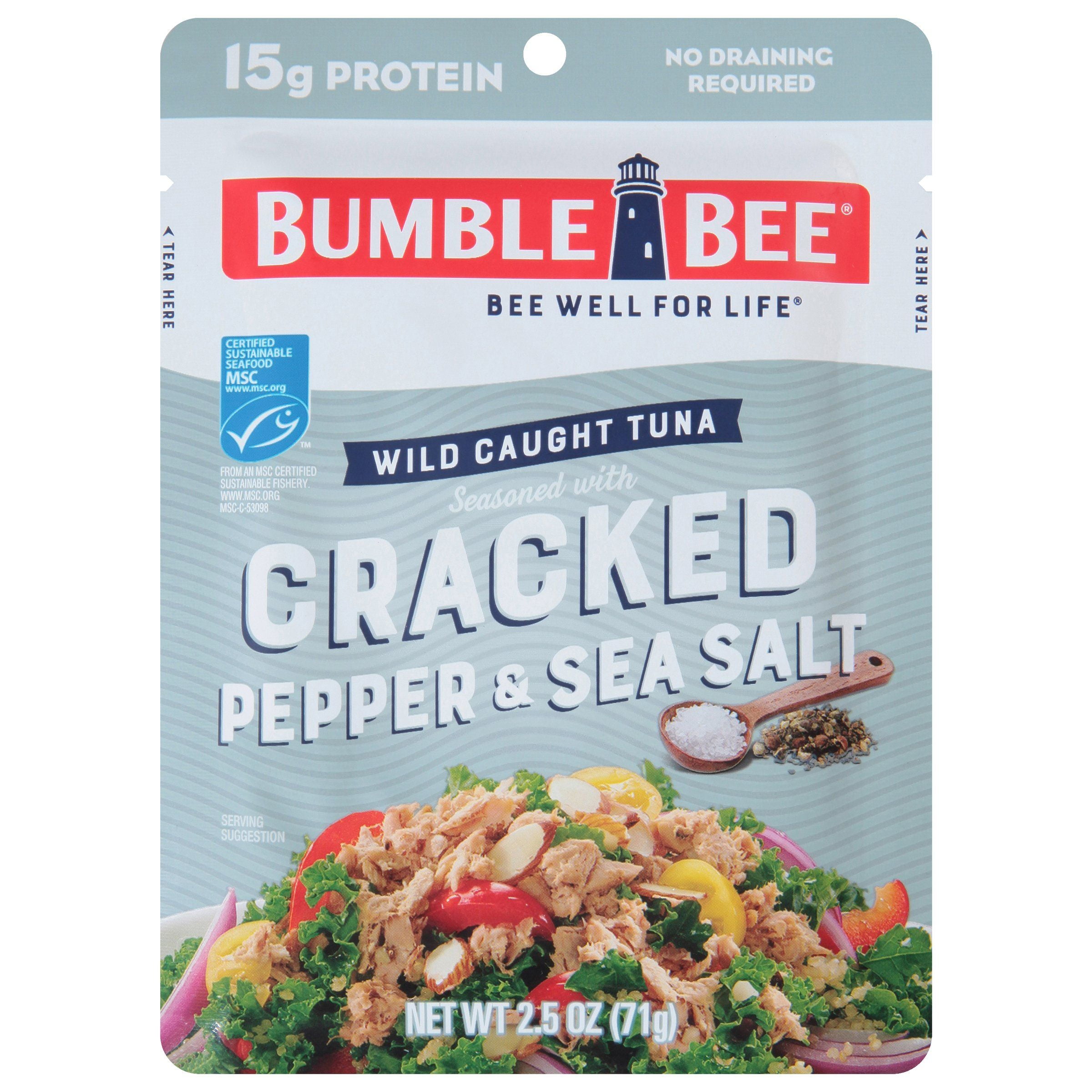 Bumble Bee Cracked Pepper & Sea Salt Seasoned Tuna Pouch - 2.5 oz ...