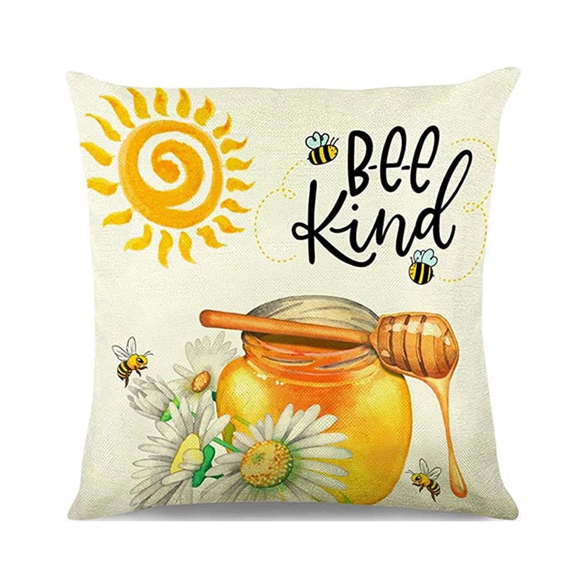 Bumble Bee Decor, Bee Pillow Covers, Decorative Spring Summer Sunflower ...