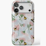 Bumble Bee Flower Pattern Insect Art iPhone Case 17 to 11 Pro Max ...