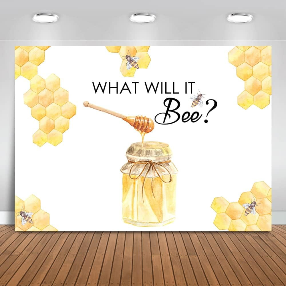 Bumble Bee Gender Reveal Backdrop What Will It Bee Background Honeycomb Gender Reveal Party Cake