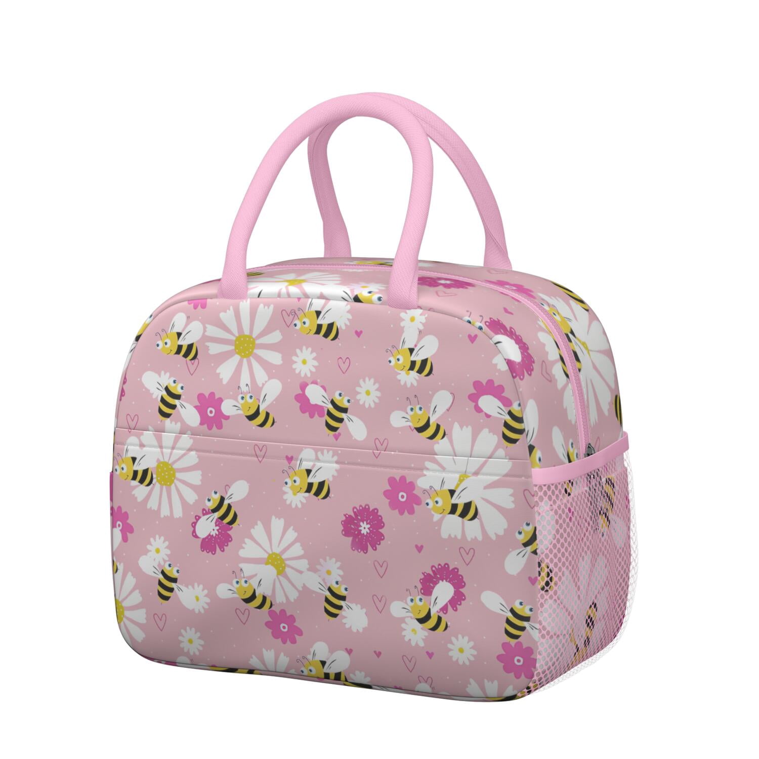 Bumble Bee Gift Lunch Tote - Honeycomb Pattern Insulated Reusable Lunch ...