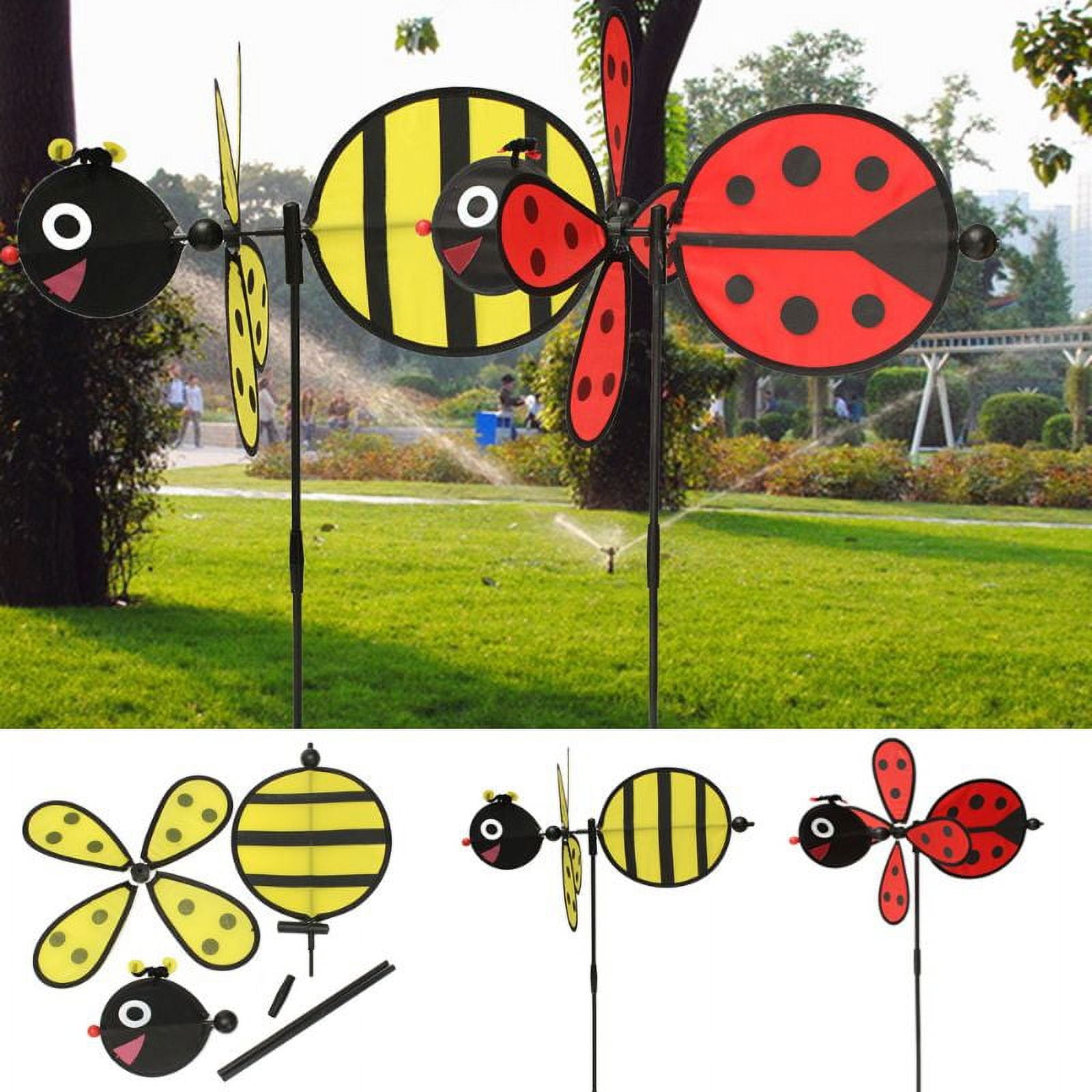 Bumble Bee / Ladybug Windmill Whirligig Wind Spinner Home Yard Garden ...