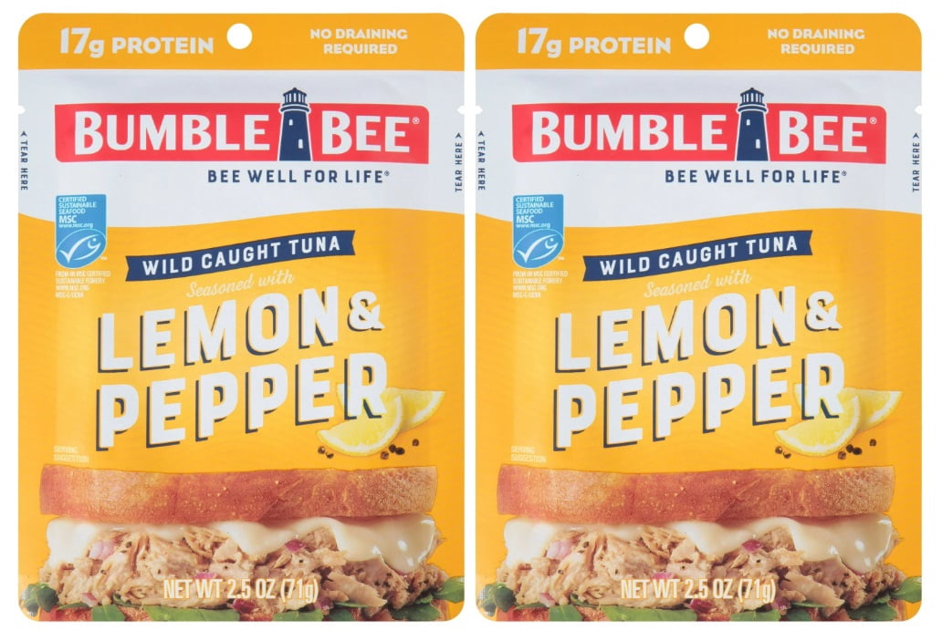 Bumble Bee Lemon & Pepper Seasoned Tuna, Wild Caught, Ready to Eat ...