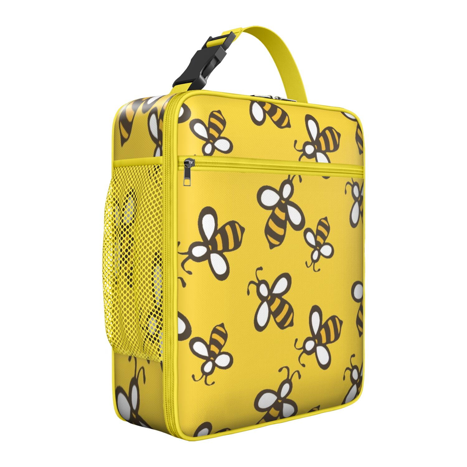 Bumble Bee Lunch Bag, Cute Bee with Hive Print Design, Yellow Honeybee ...