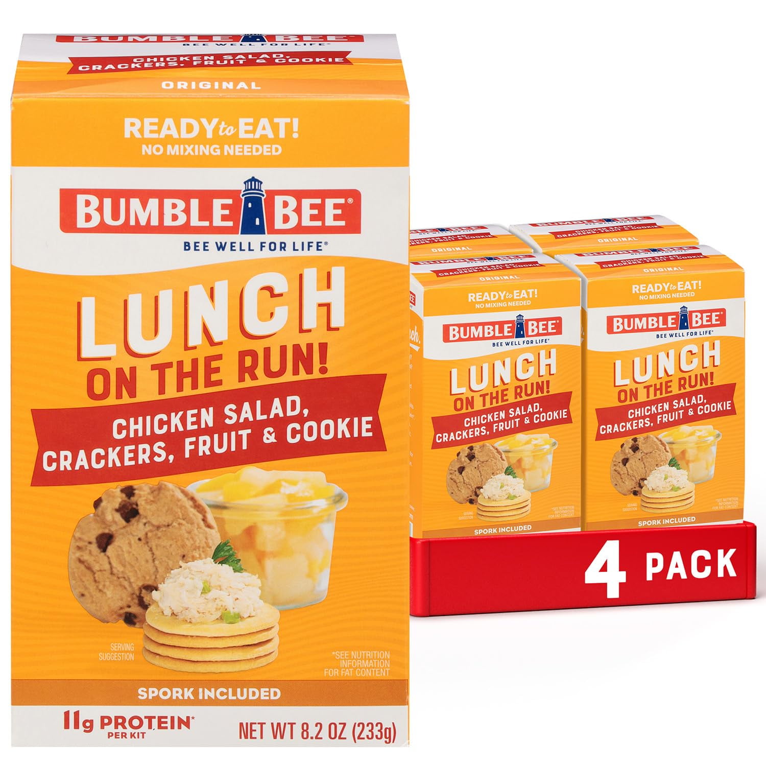 Bumble Bee Lunch On RRF12 The Run Chicken Salad with Crackers Kit, 8.2 oz (Pack of 4) - Ready to ...