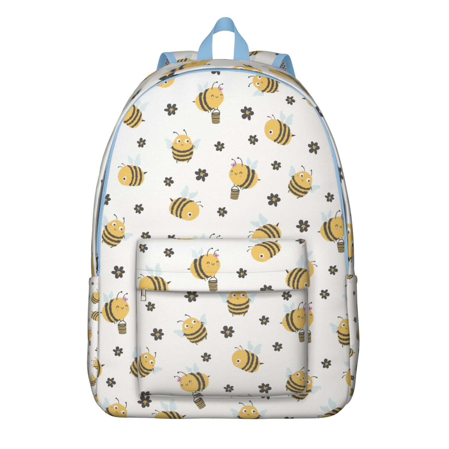 Bumble Bee Pattern Backpack for Teens, Waterproof and Spacious School ...