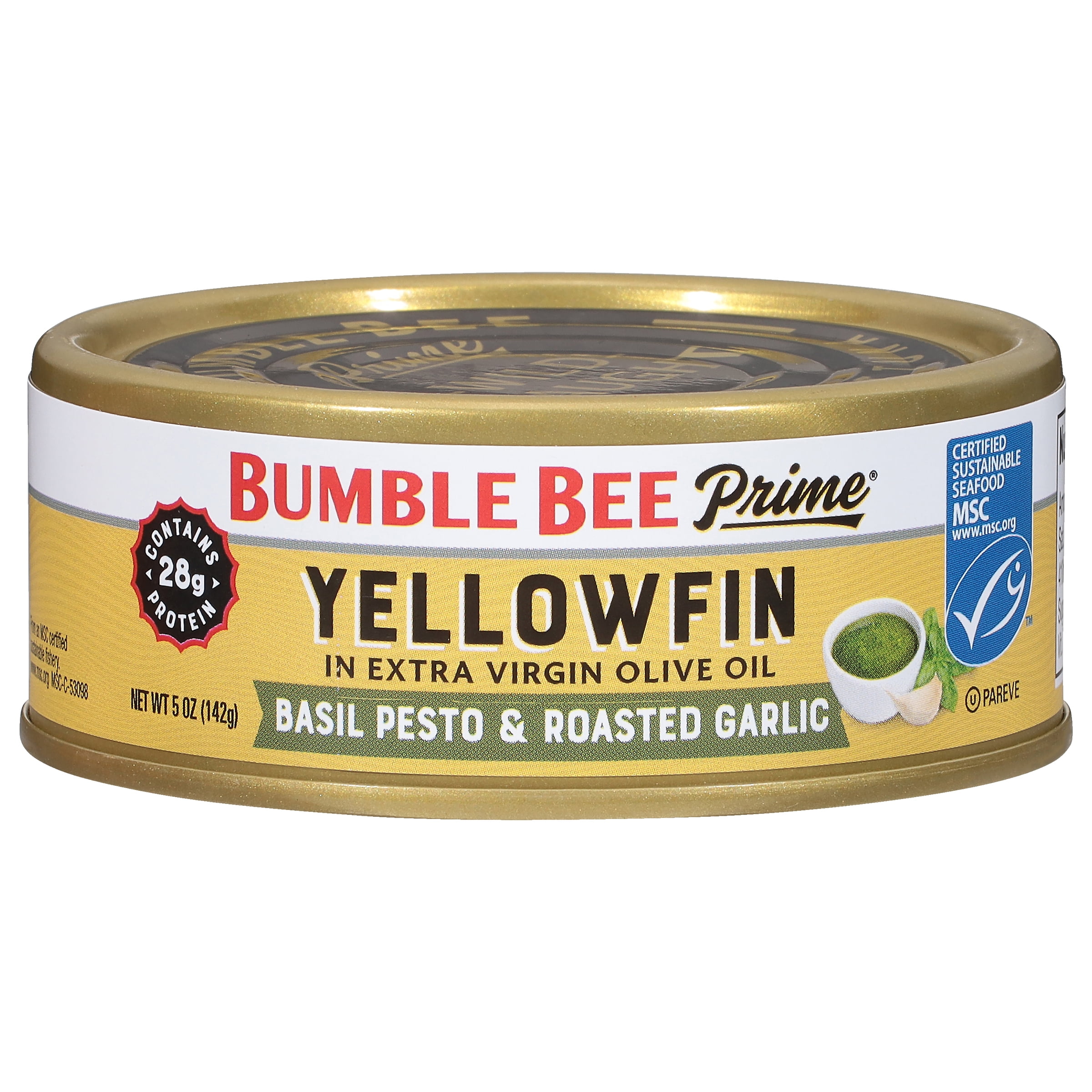 Bumble Bee Prime MSC Yellowfin Solid Light Tuna in Olive Oil Basil ...