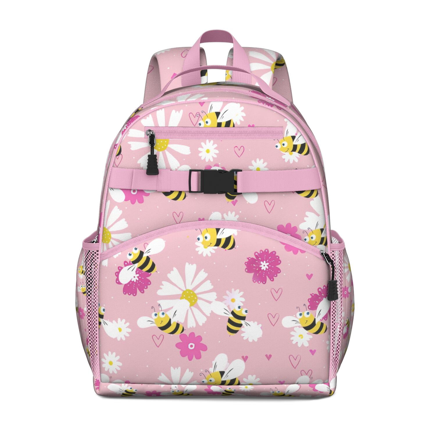 Bumble Bee Print Waterproof School Backpack - Ergonomic Travel Daypack ...