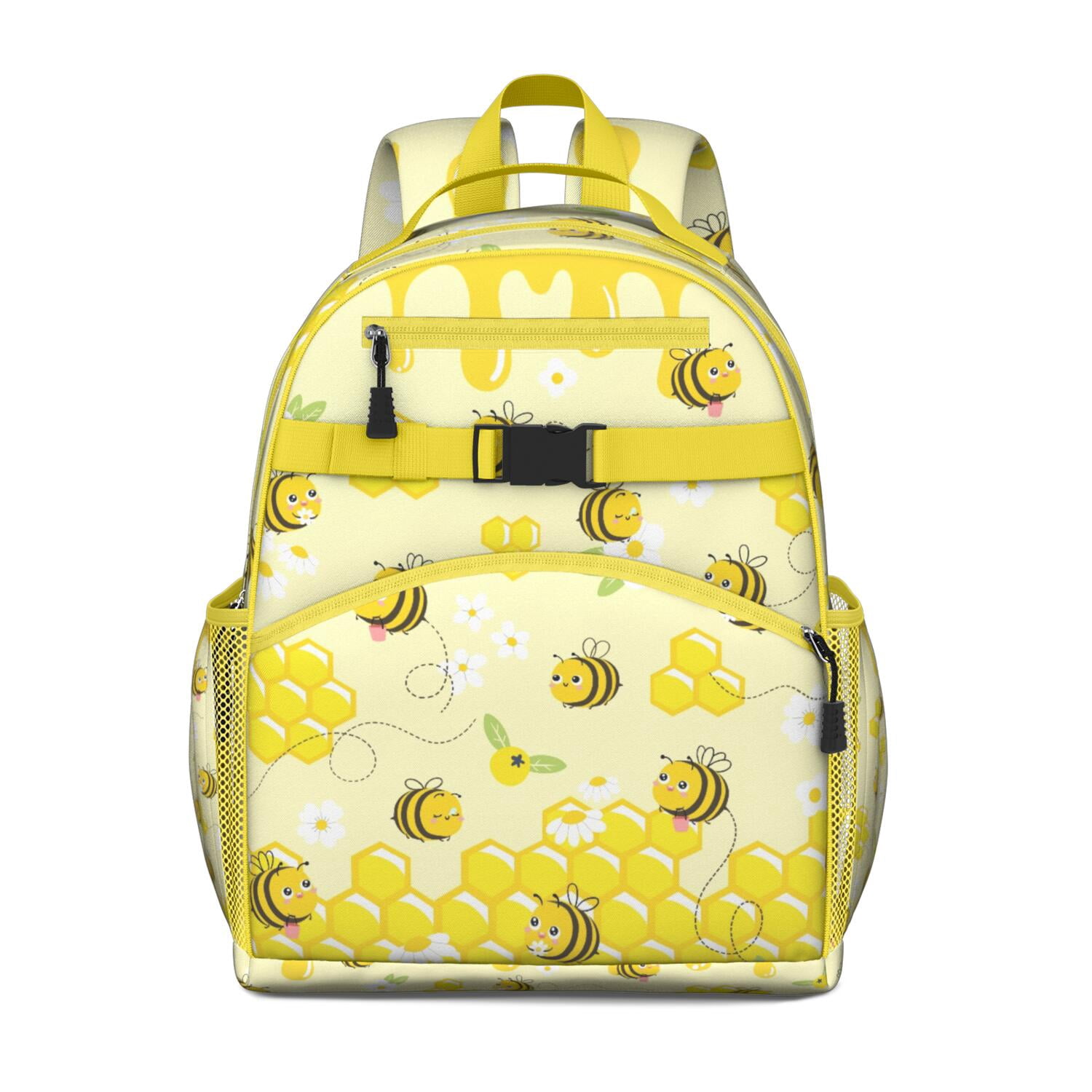Bumble Bee Print Waterproof School Backpack - Ergonomic Travel Daypack ...