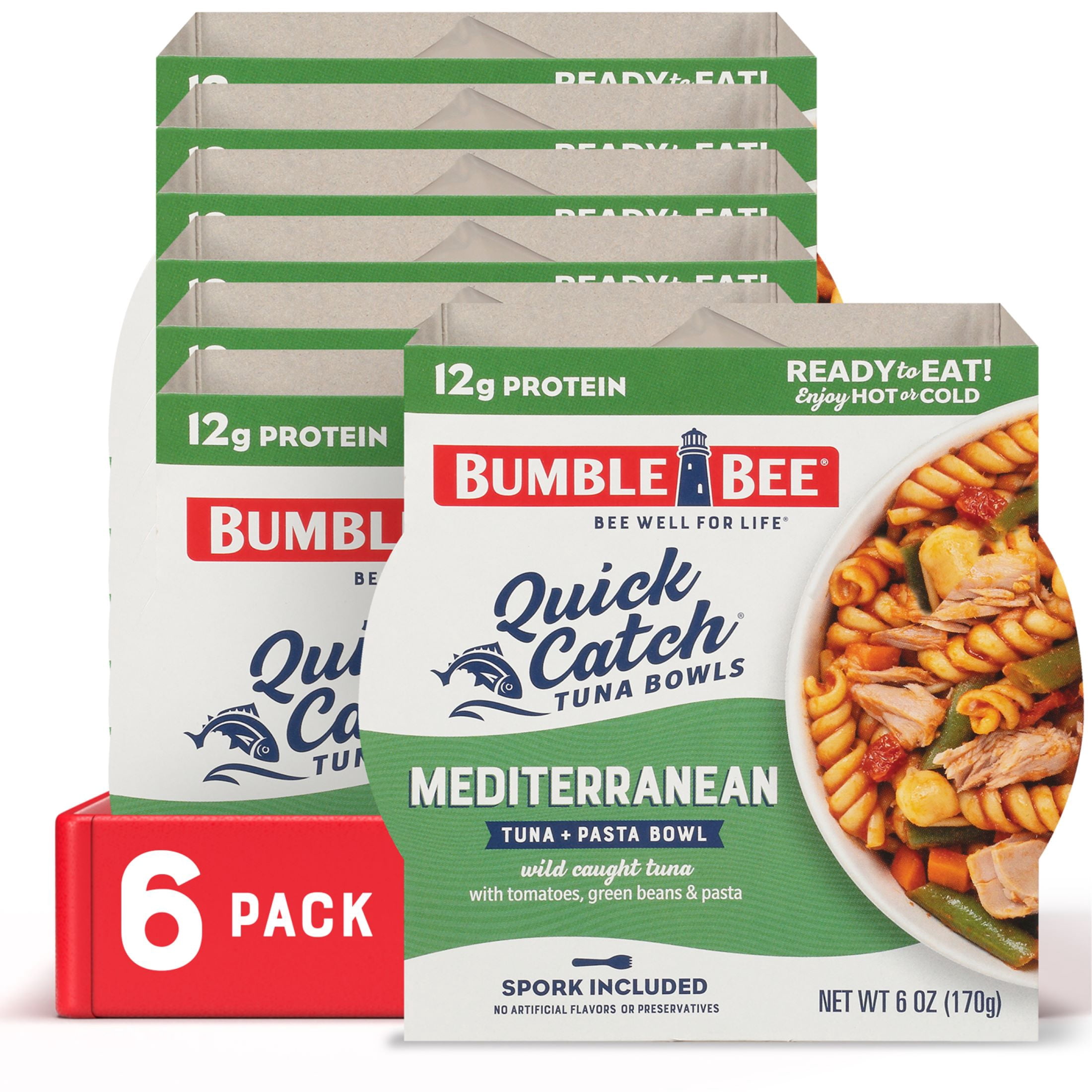 (6 pack) Bumble Bee Tuna Quick Catch Pasta Bowl, Mediterranean flavored ...