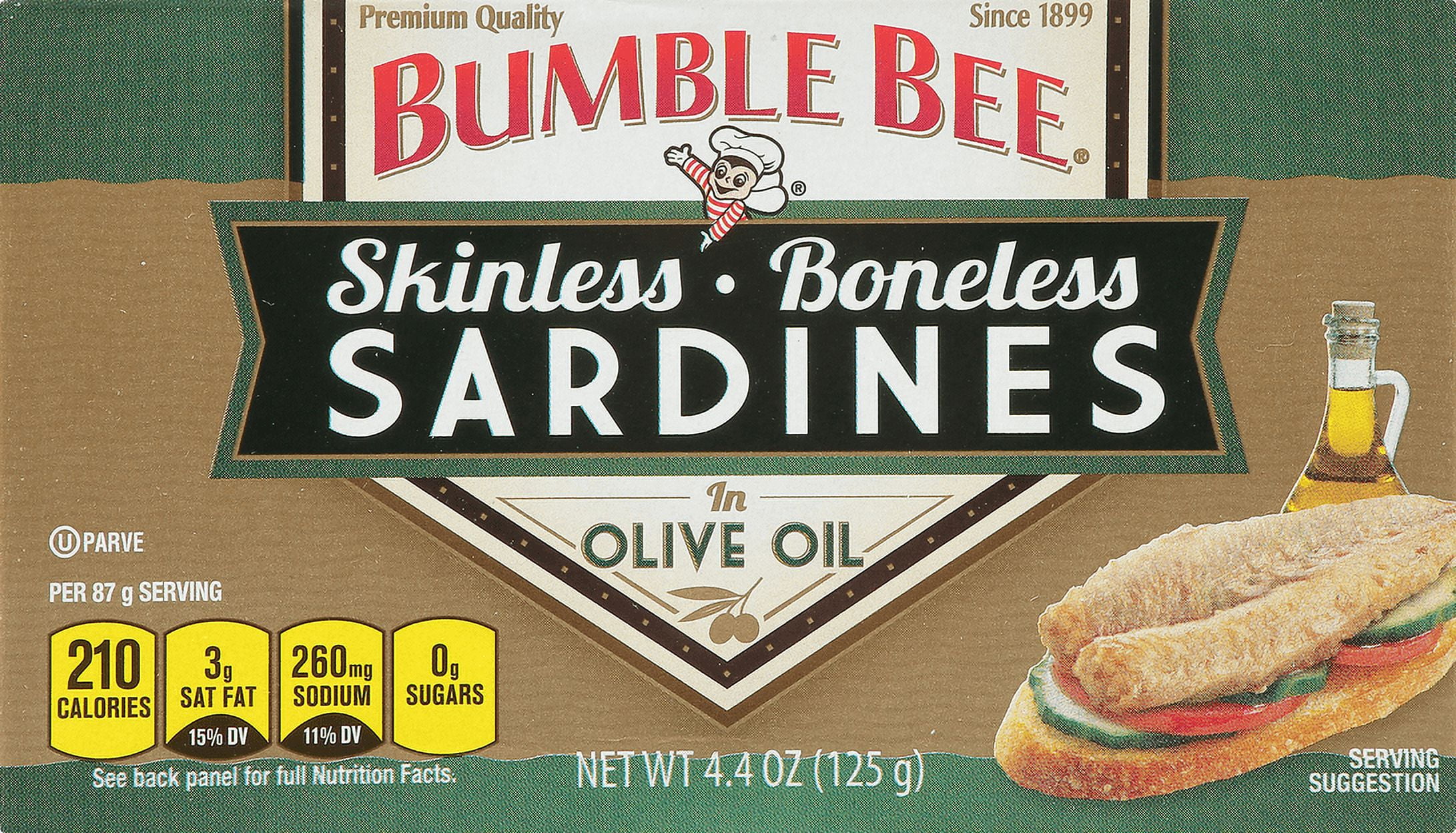 Bumble Bee Skinless & Boneless Sardines in Olive Oil, 4.4 Oz - Walmart.com