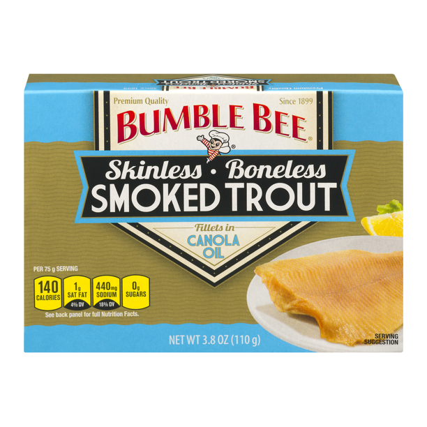 Bumble Bee Skinless & Boneless Smoked Trout Fillets, 3.8 oz Can ...