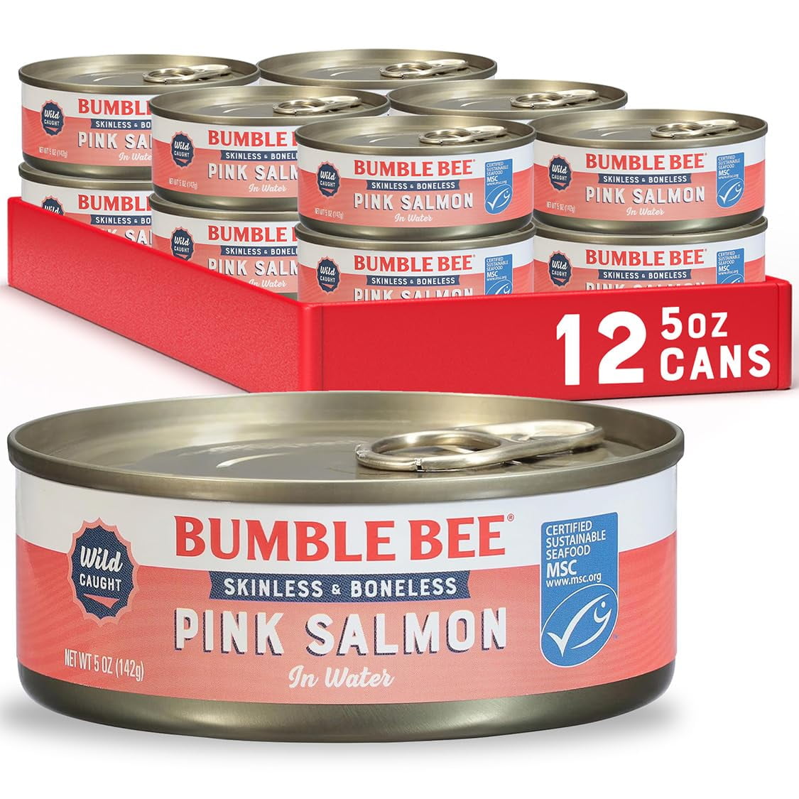 Bumble Bee Skinless SCH4 & Boneless Canned Pink Salmon 5 oz Cans (Pack ...