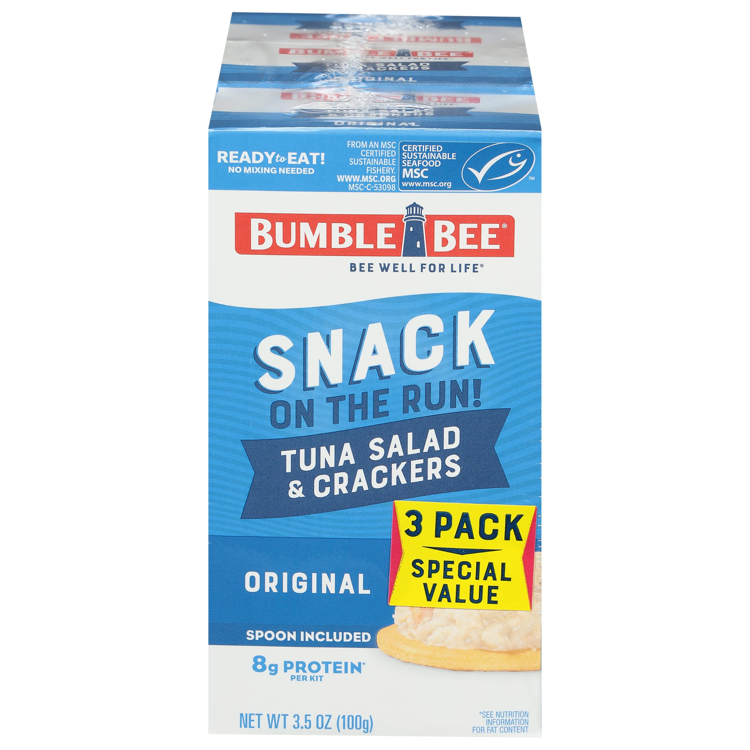 Bumble Bee Snack On HMF23 The Run Tuna Salad with Crackers Kit, 3.5 oz ...