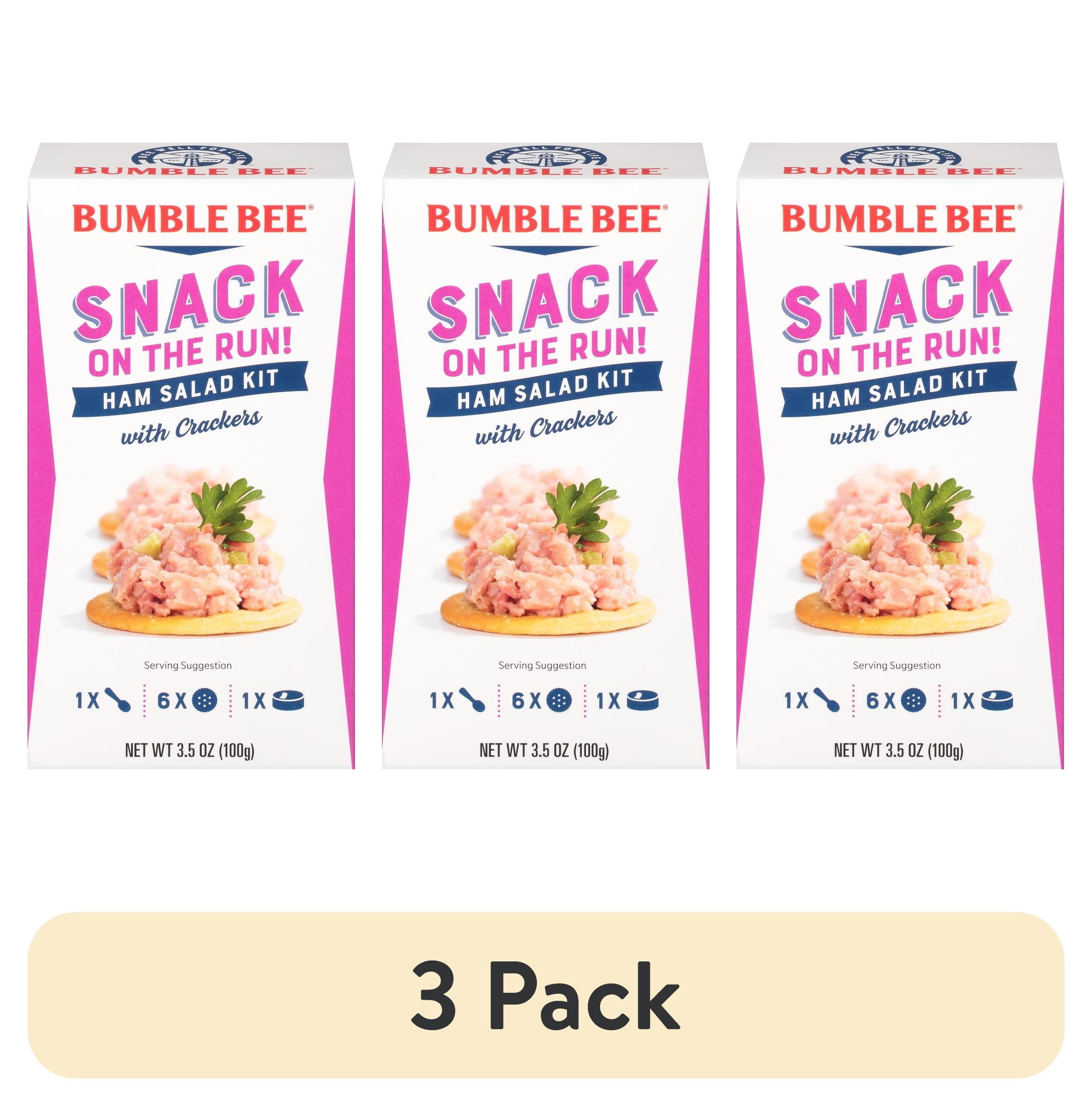 (3 pack) Bumble Bee Snack On The Run Ham Salad with Crackers Kit, 3.5 ...