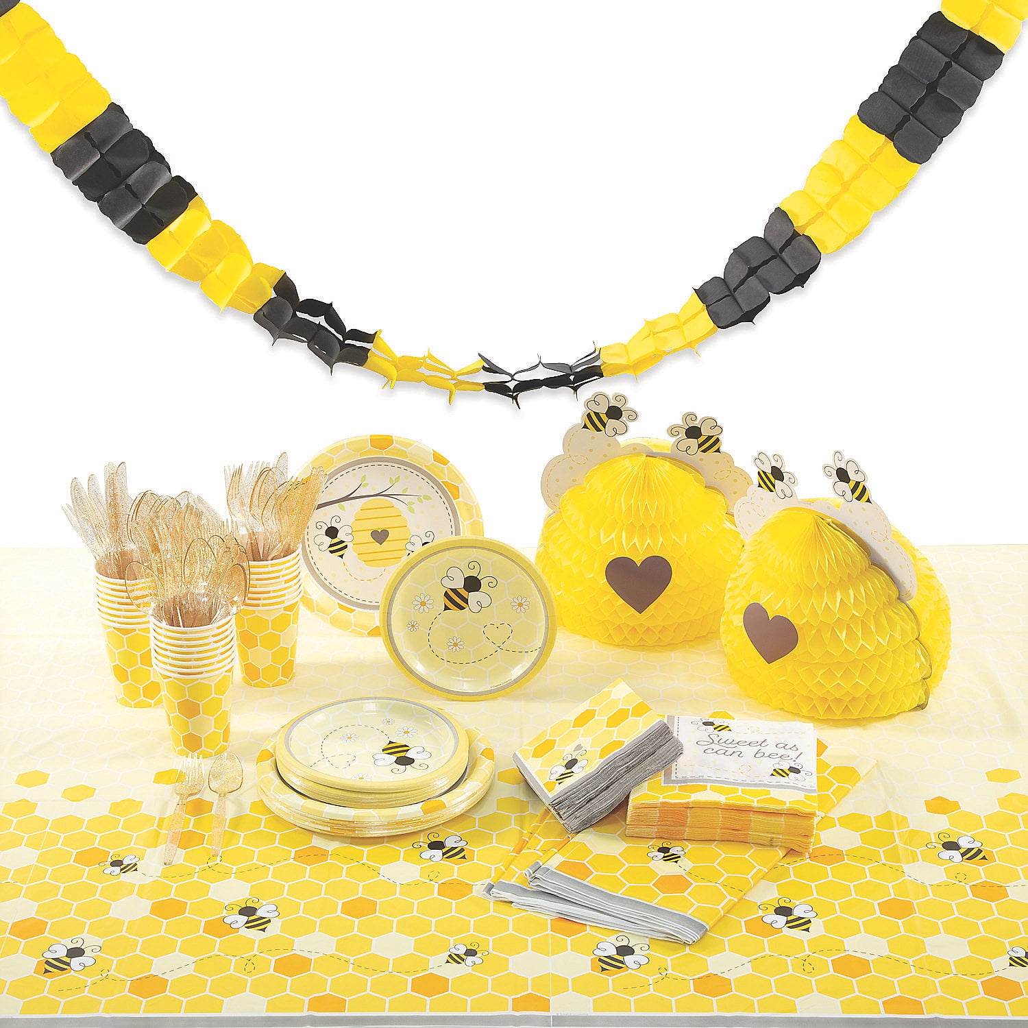 Bumble Bee Tableware Kit for 24 Guests, Party Supplies, Birthday, 238 ...