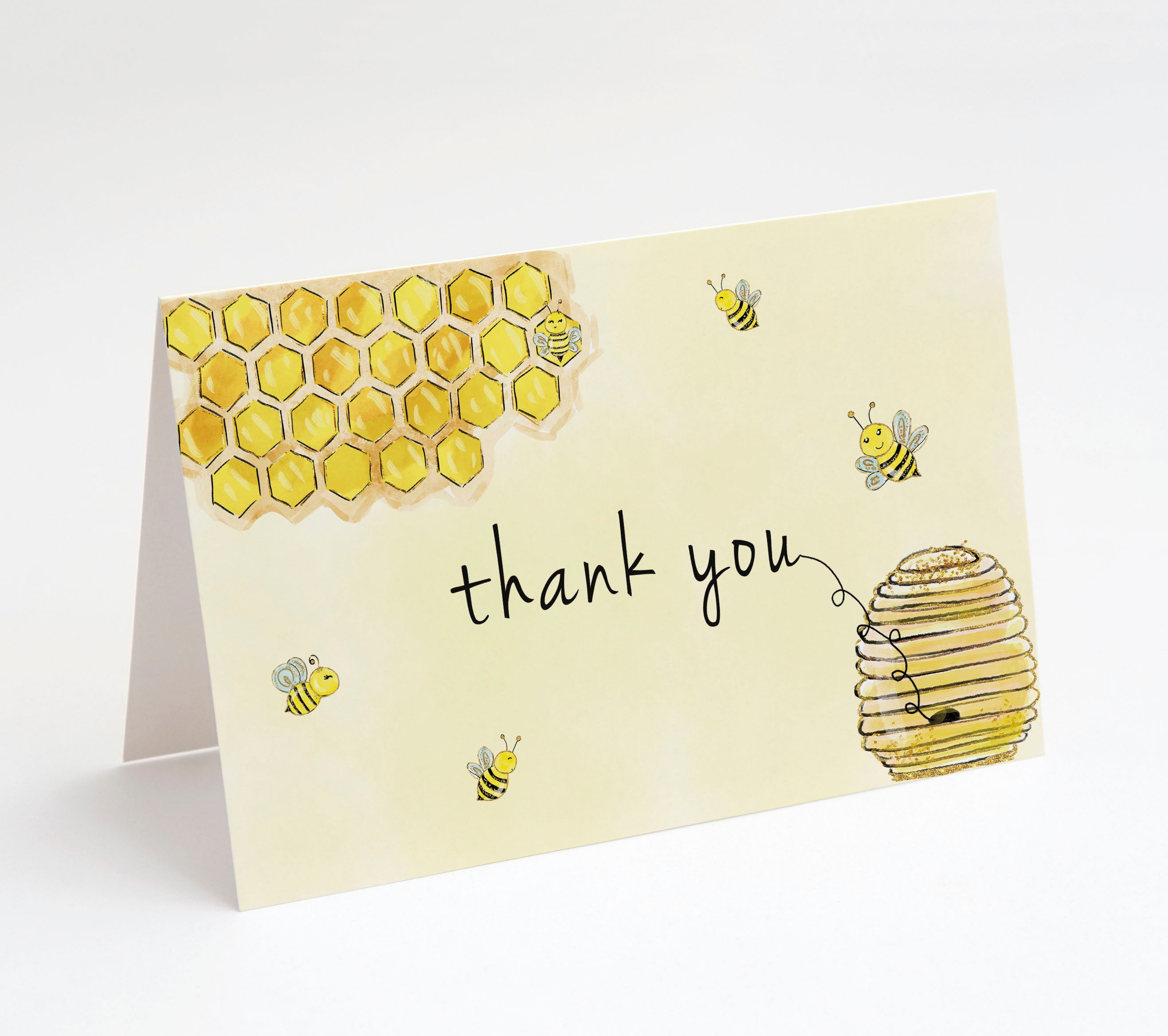 Bumble Bee Thank You Cards w/ White Envelopes, Blank Inside, 25 Count ...